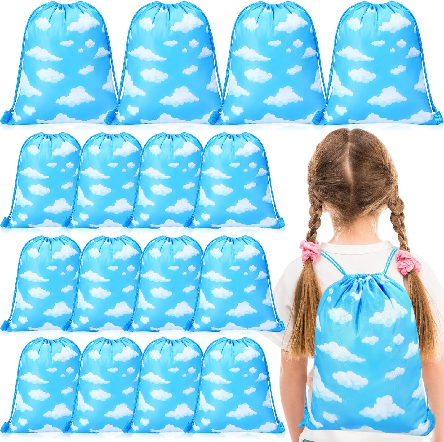 Amazon.com: Capoda 16 Pcs Blue Sky White Clouds Party Favor Bags White ...