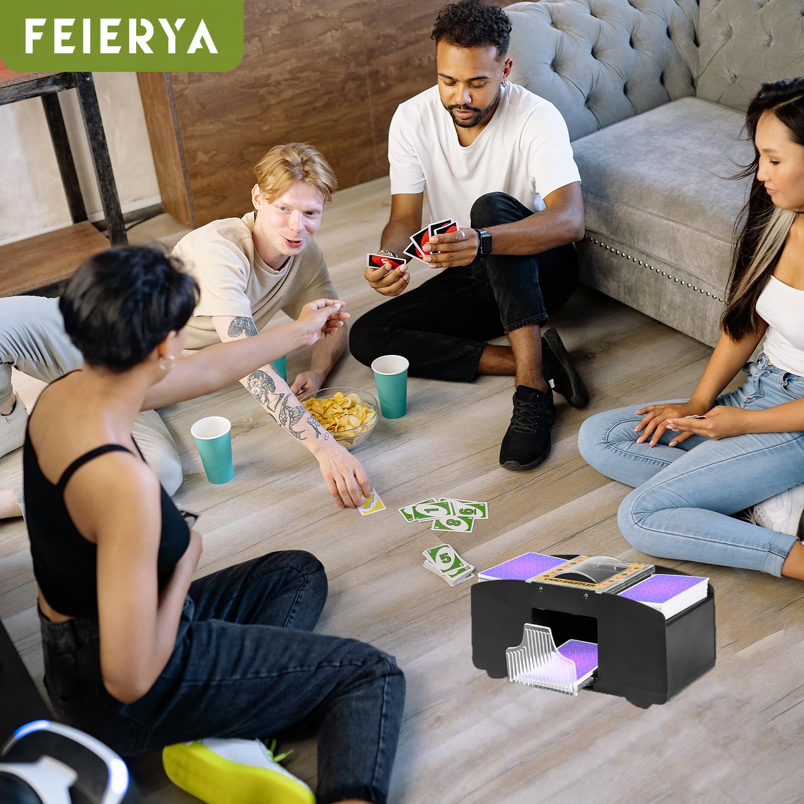 Snapklik.com : FEIERYA Automatic Card Shuffler 2 Deck,Electric Poker ...