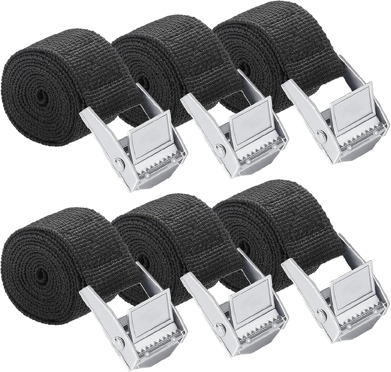 6Pcs Ratchet Tie Down Straps, 0.5m x 25mm Heavy Duty Lashing Straps ...