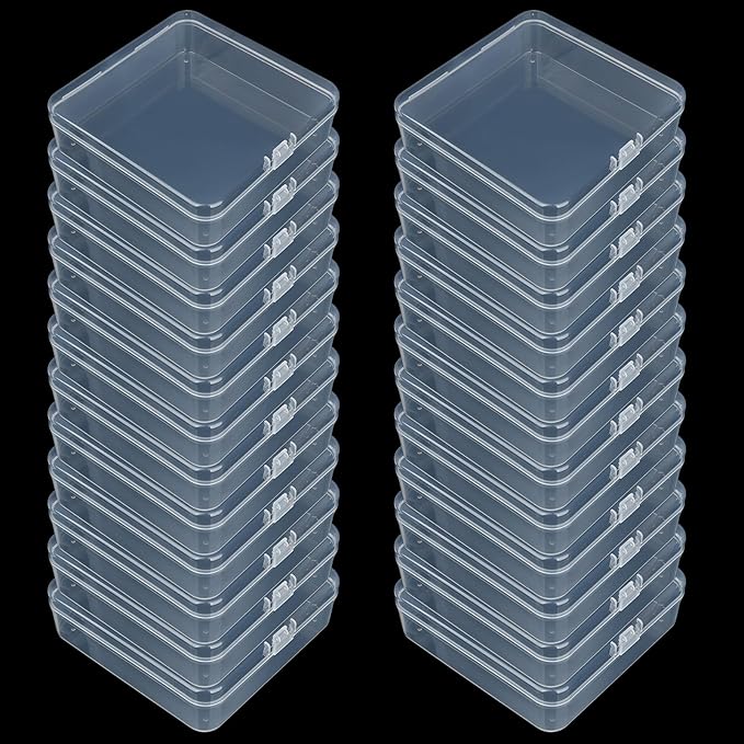 Amazon.com: LJY 24 Pieces Square Mini Clear Plastic Storage Containers ...