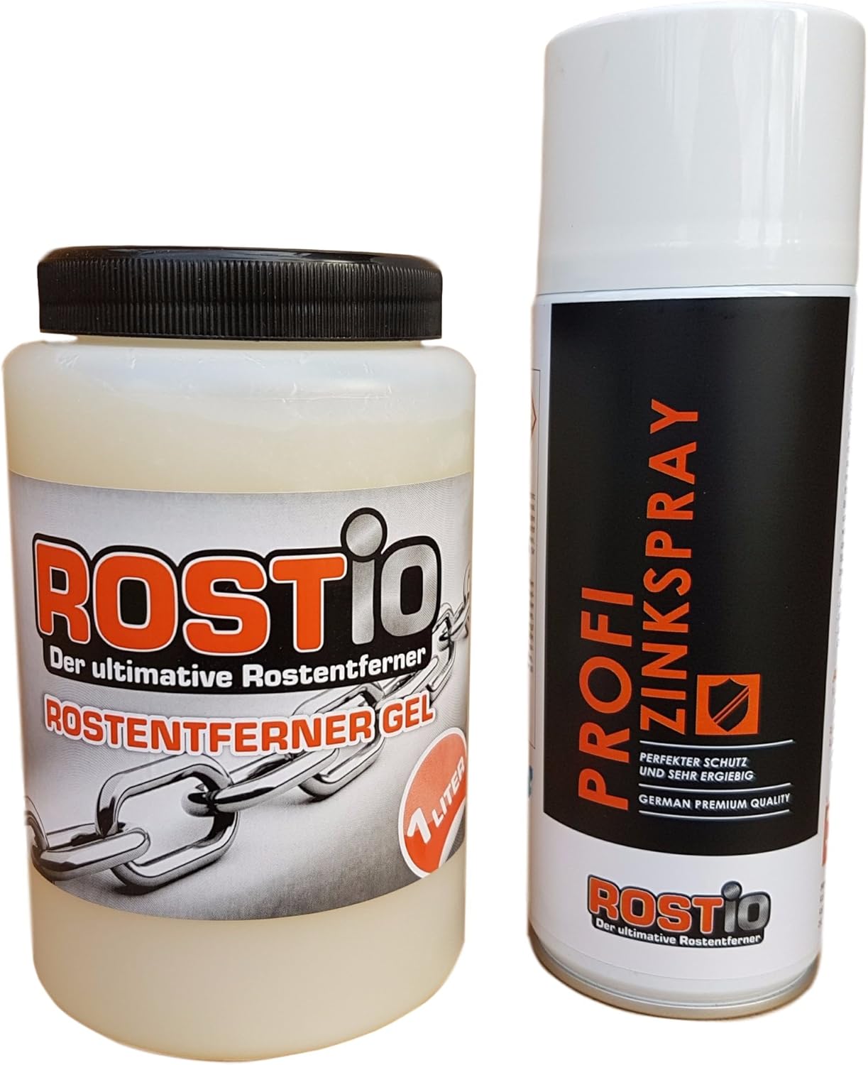 Rostio Rust remover gel 1 litre, rust remover plus zinc spray 400 ml ...
