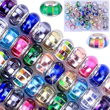Amazon.com: Aipridy 50 Pieces Glass Rhinestones Lucky Amber Beads ...