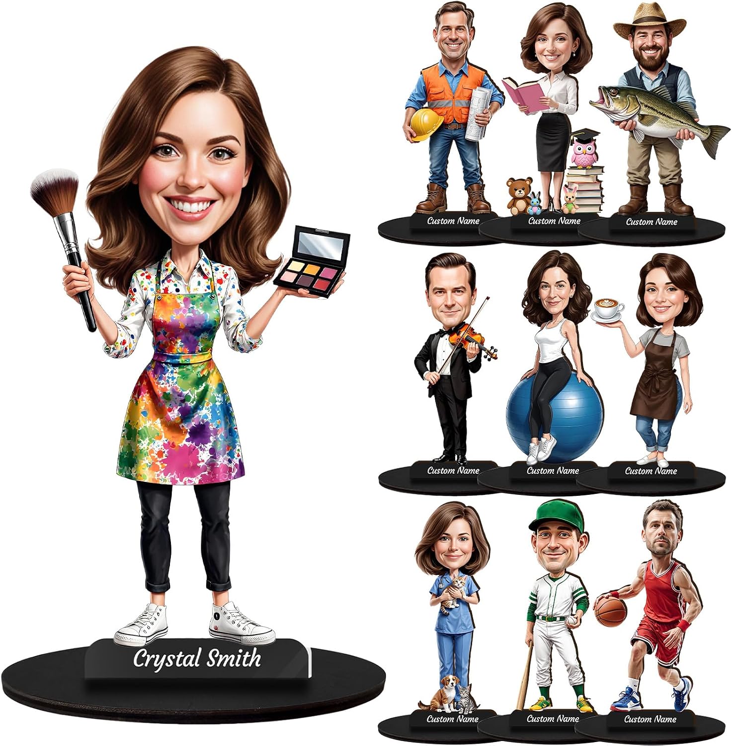 Amazon.com: Gridachi Personalized Figurine with Photo – Custom Cartoon ...