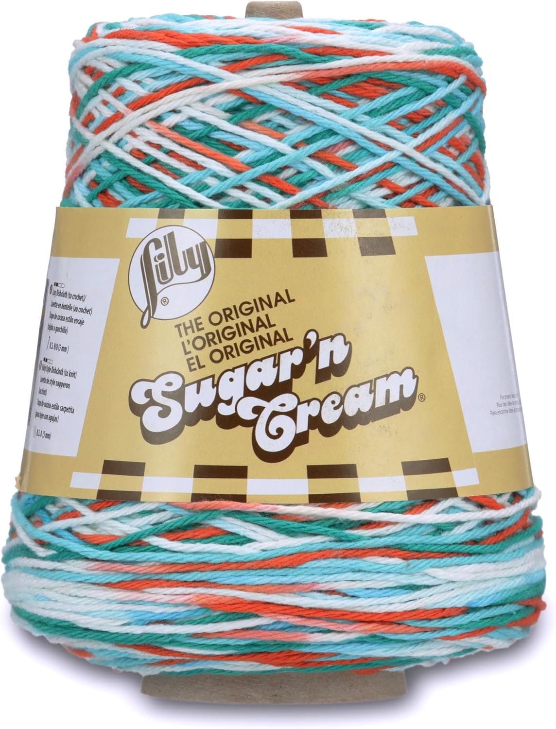 Lily Sugar 'N Cream Yarn, 14 Ounce Cone, Ahoy Ombre, Single Ball ...