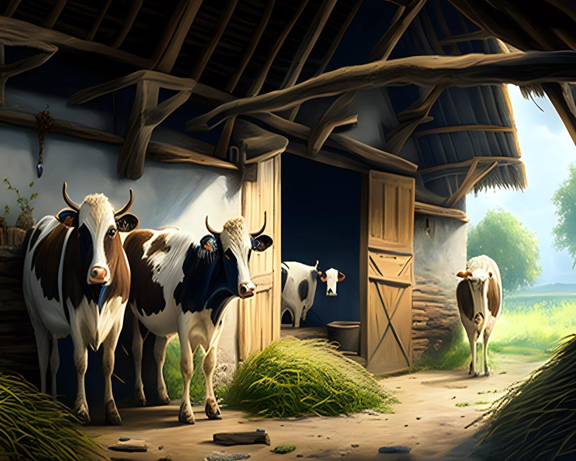 Large Art Of Cows