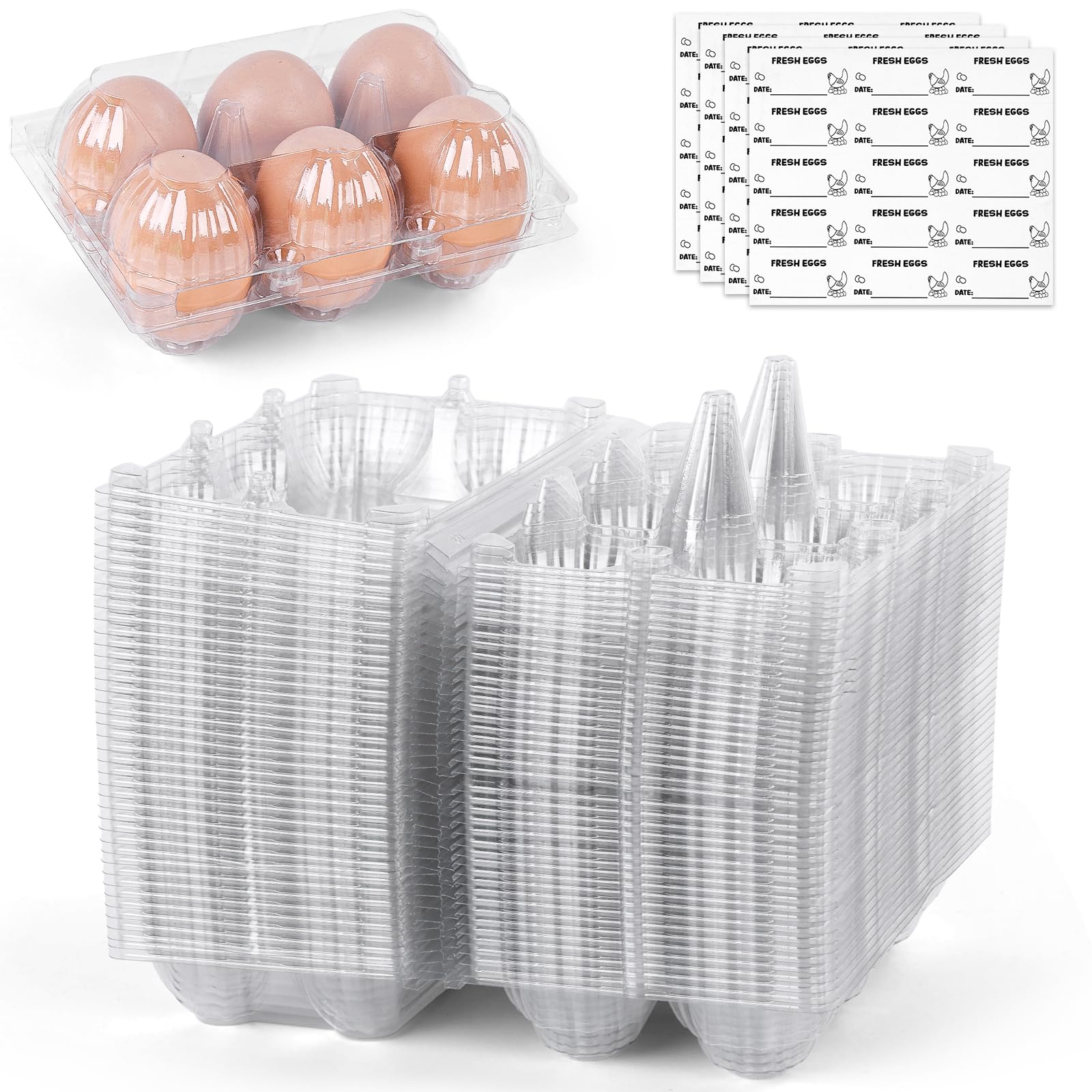 Amazon.com: HANSGO 60PCS Clear Egg Cartons, Egg Cartons Cheap Bulk ...