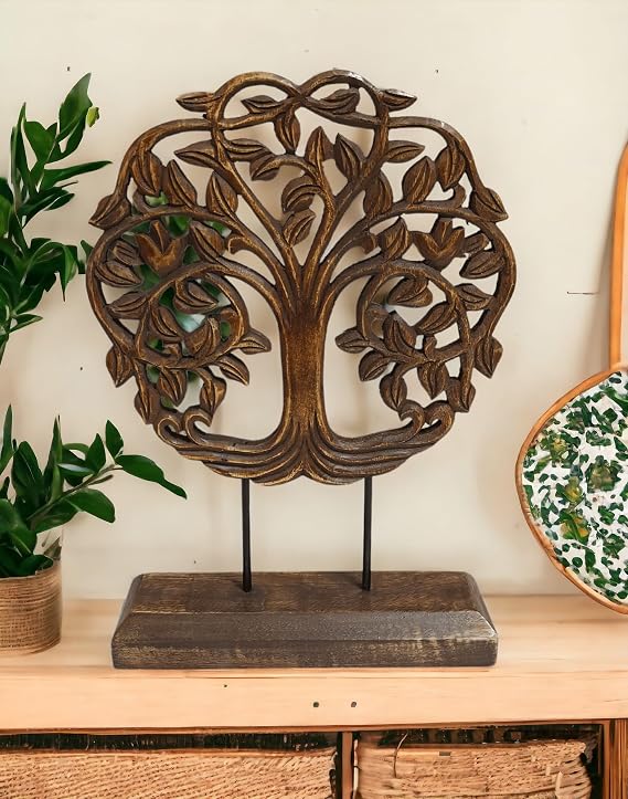 Amazon.com: VANIYA CRAFTS® Wooden Carved Handmade Tree Design Engraved ...