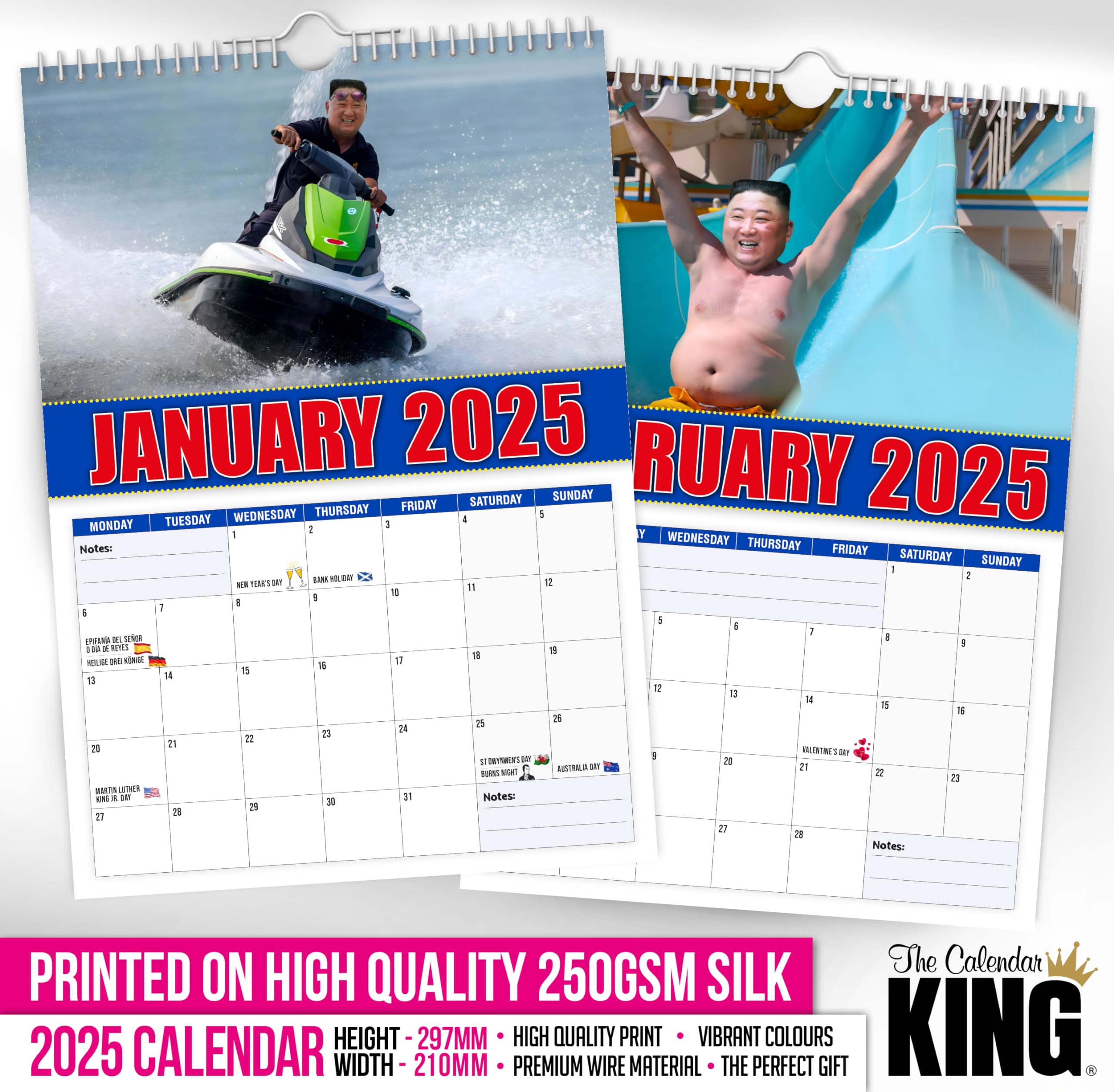 The Calendar King // Kim Jong-Fun – 2025 Wall Calendar (Full Colour, A4 ...
