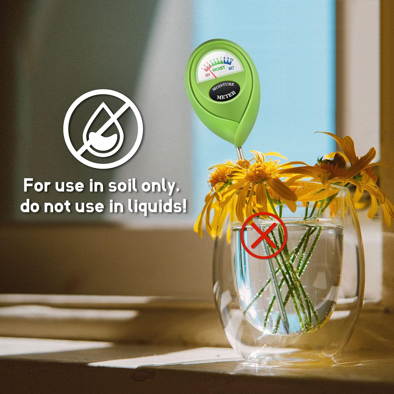 Snapklik.com : Soil Moisture Meter, Water Monitor Hygrometer Sensor For ...
