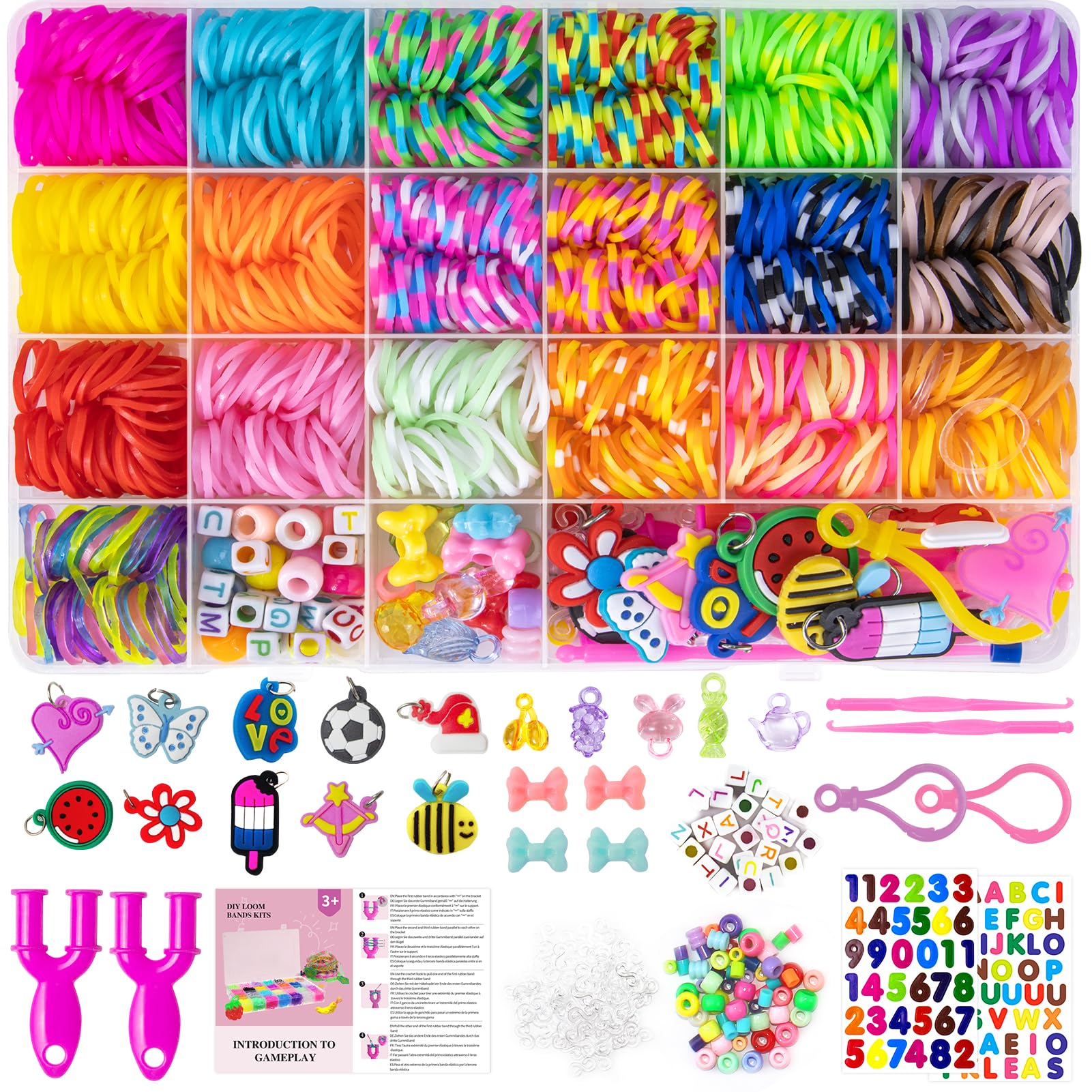 Uolifrem Loom Bracelet Kit - Elastic Rubber Band Bracelet Making Set ...