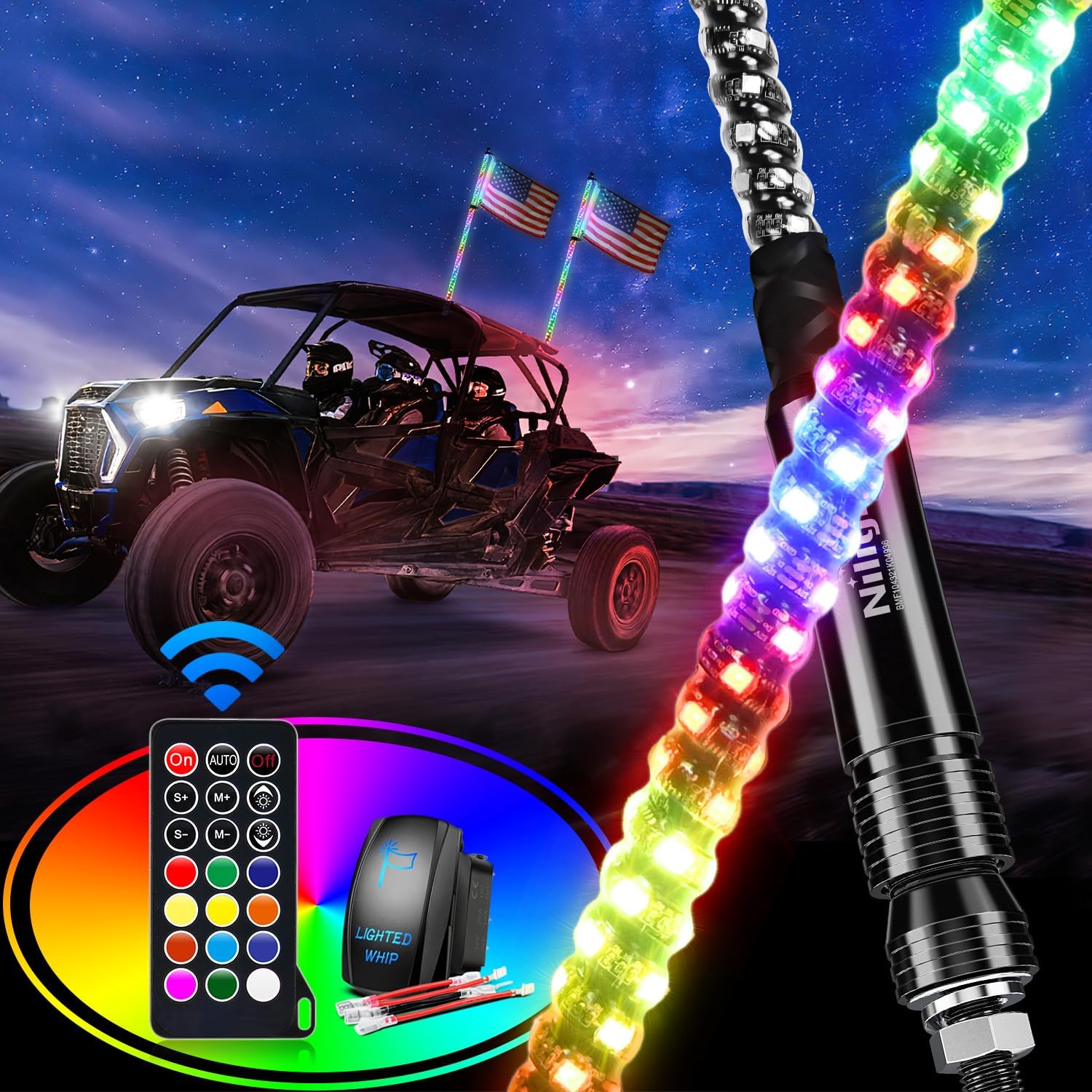Amazon.com: 4ft LED Light Whip, AAIWA LED Whip Lights for ATV UTV LED ...