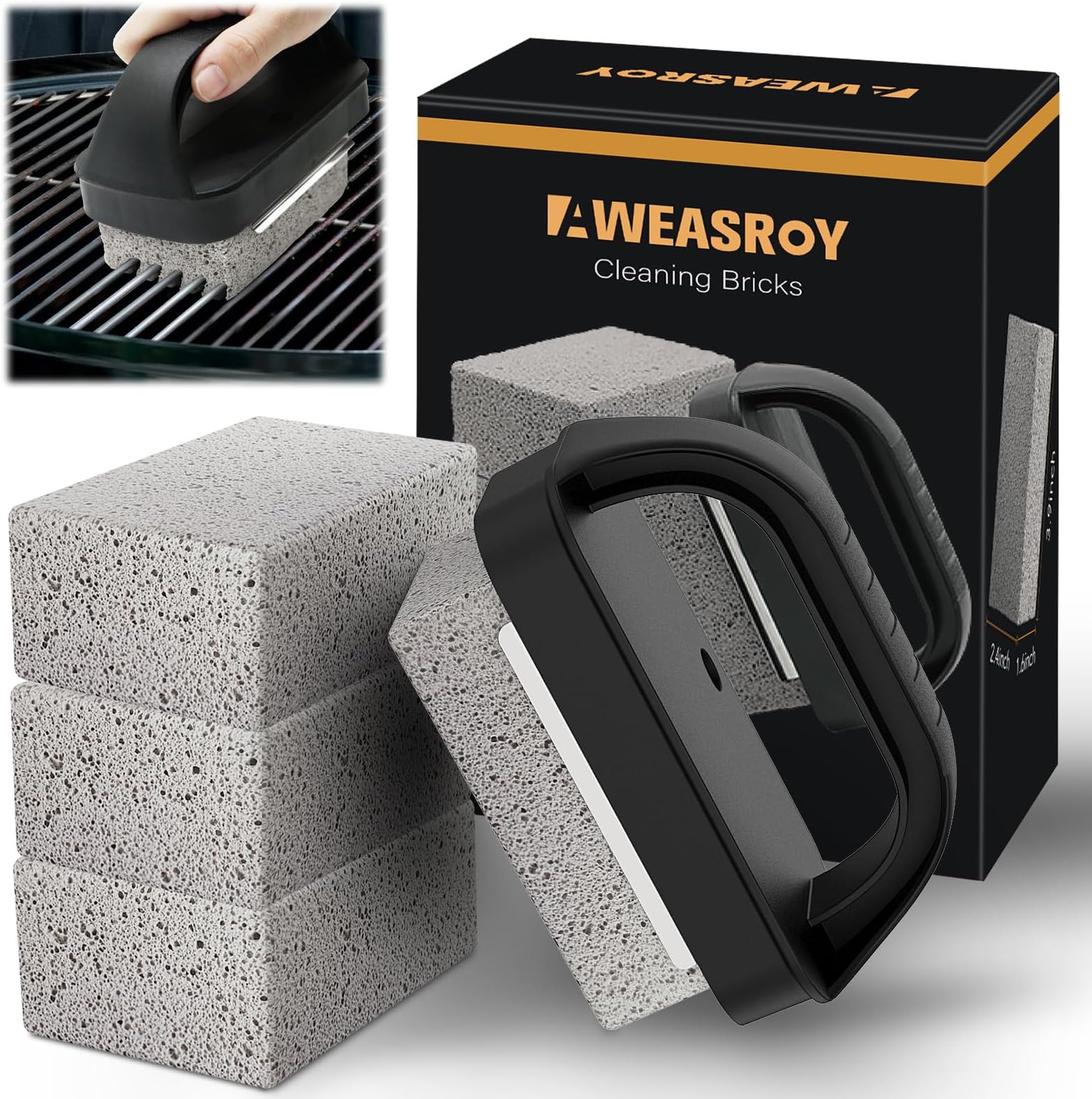 Amazon.com : AWEASROY Griddle Cleaning Bricks & Griddle Scraper : Patio ...