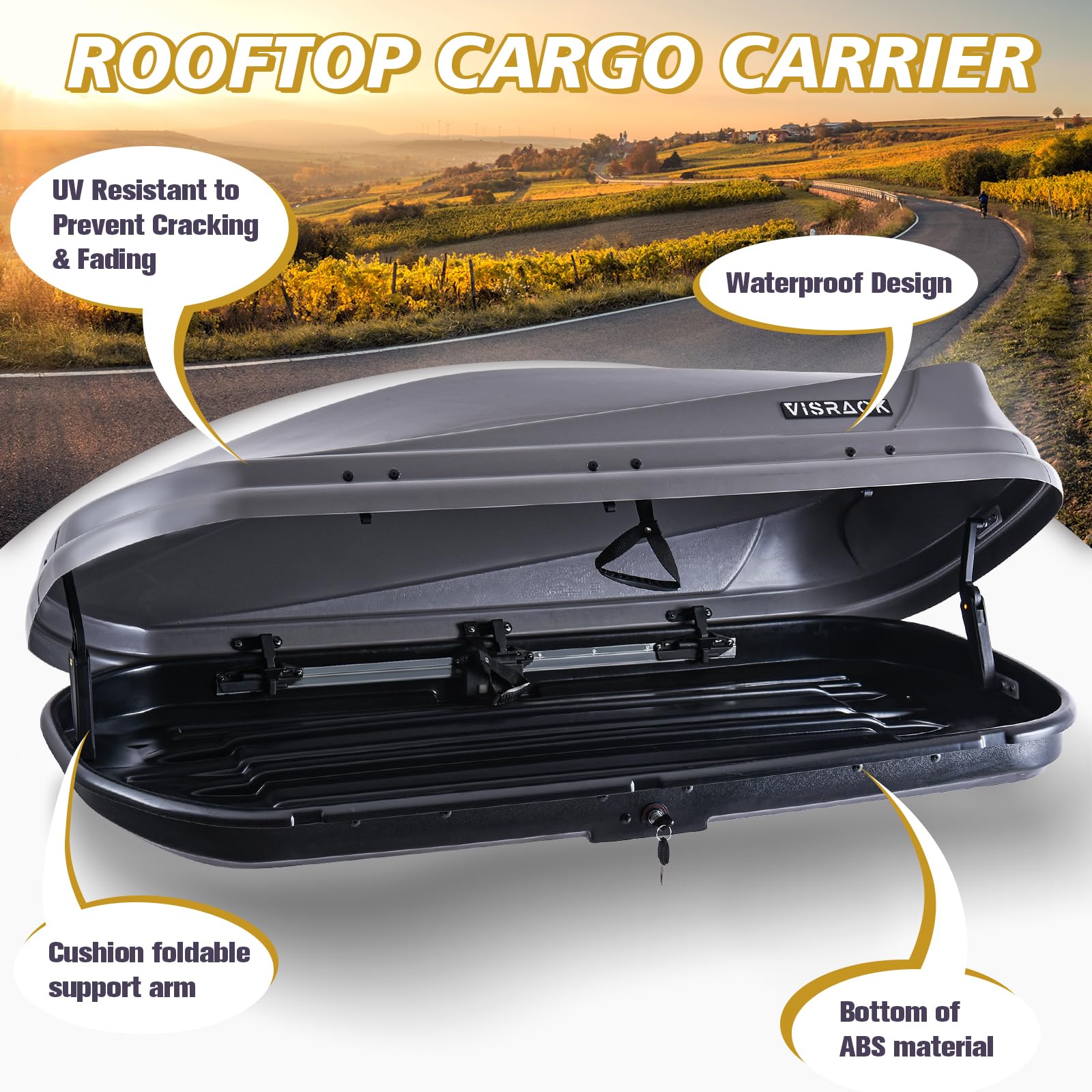 Soarify Rooftop Cargo Carrier Hard Shell, 10.2 Cubic Feet