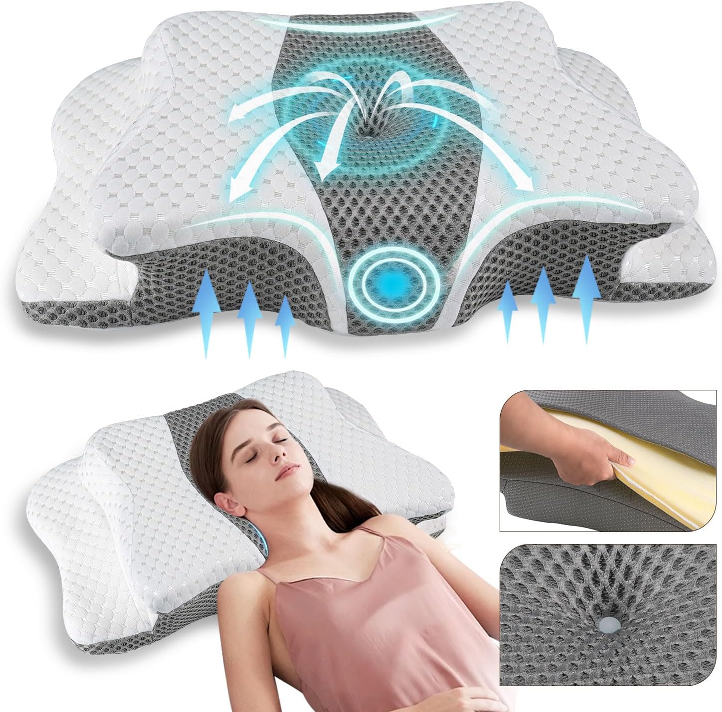 Amazon.com: NextSleep, The Best Back Sleeper Pillow, Sleep on Your Back ...