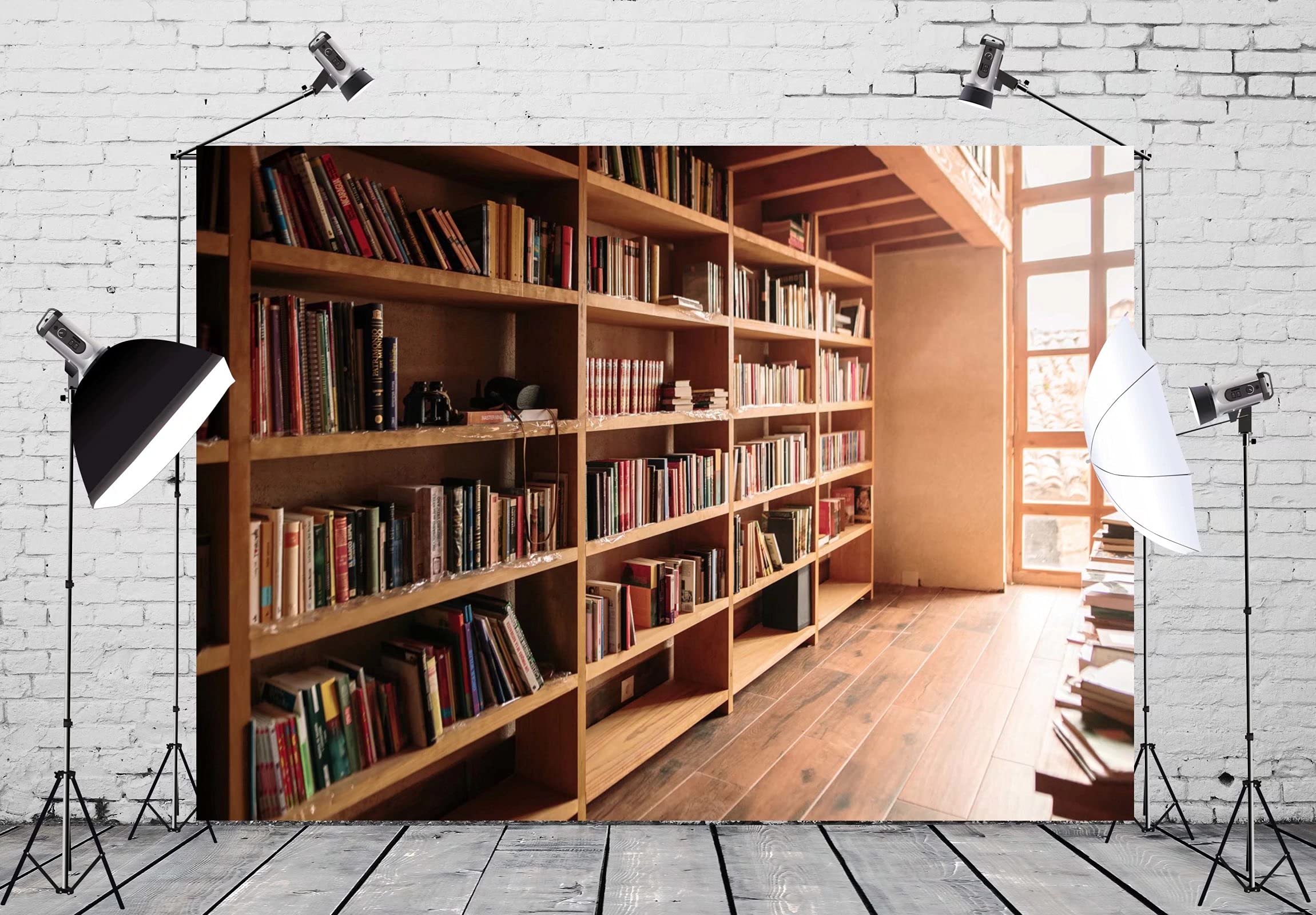 Buy CORFOTO Fabric 6x4ft Bookshelf Backdrop Theme Photography Ancient ...