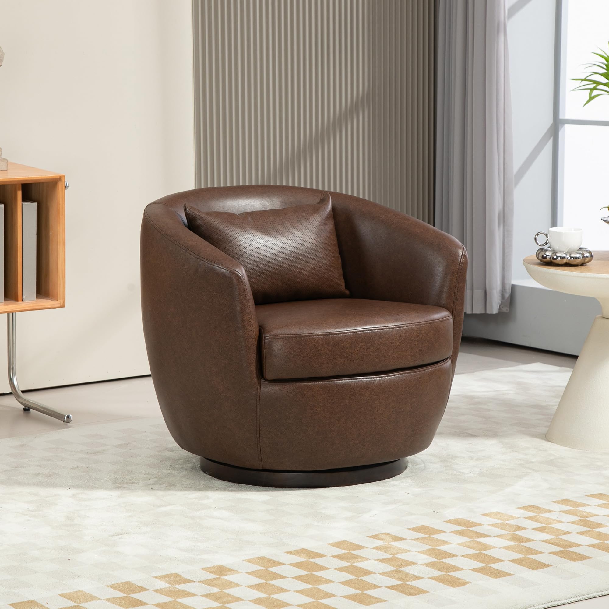 360° Swivel Barrel Armchair with Storage Set of 2 Modern Swivel Accent ...