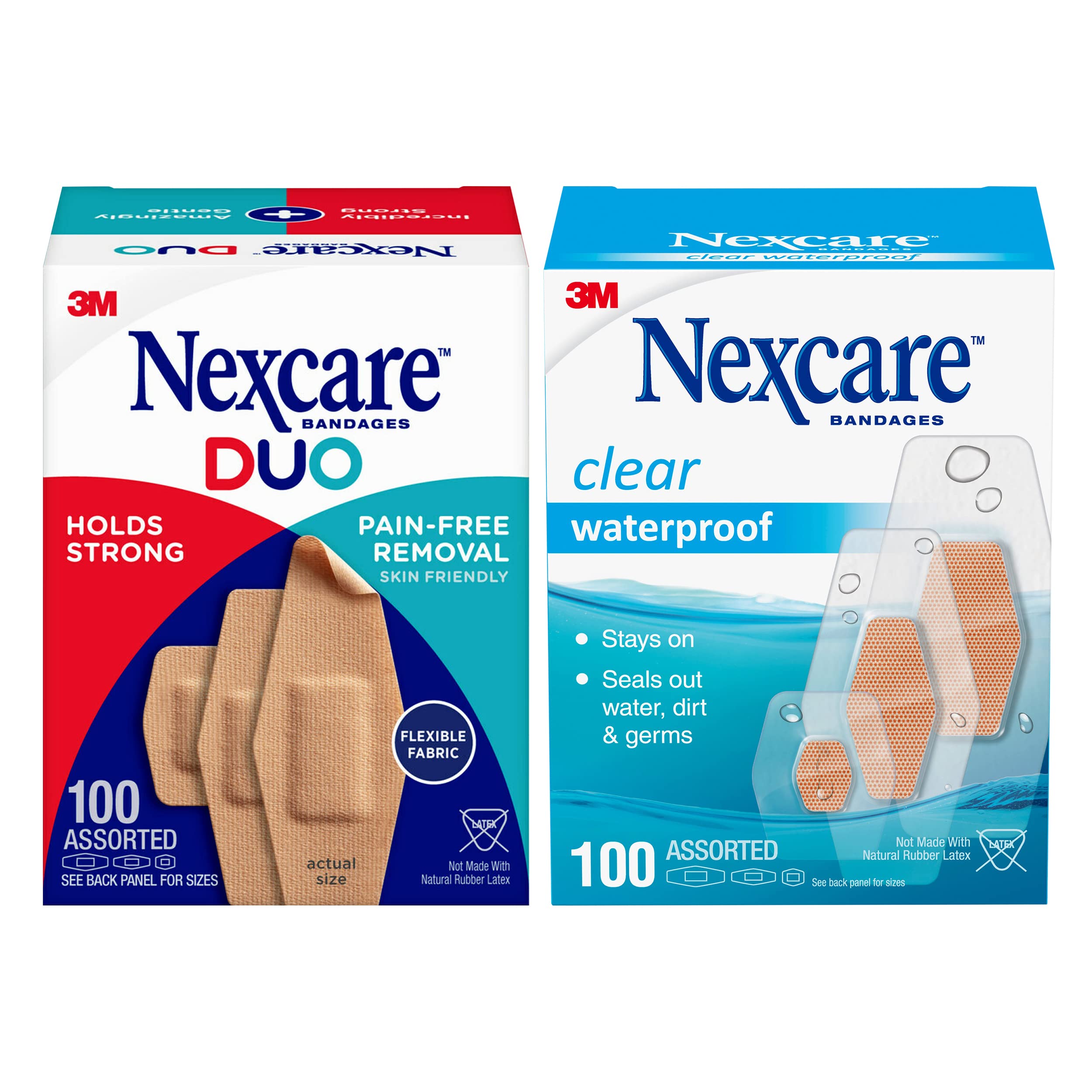 Amazon.com: Nexcare Bandage Variety Pack, Waterproof Clear and Duo ...