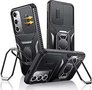 Amazon.com: XYZ for Samsung Galaxy S24 FE Case with Stand, Phone Case with Slide Camera Cover ...