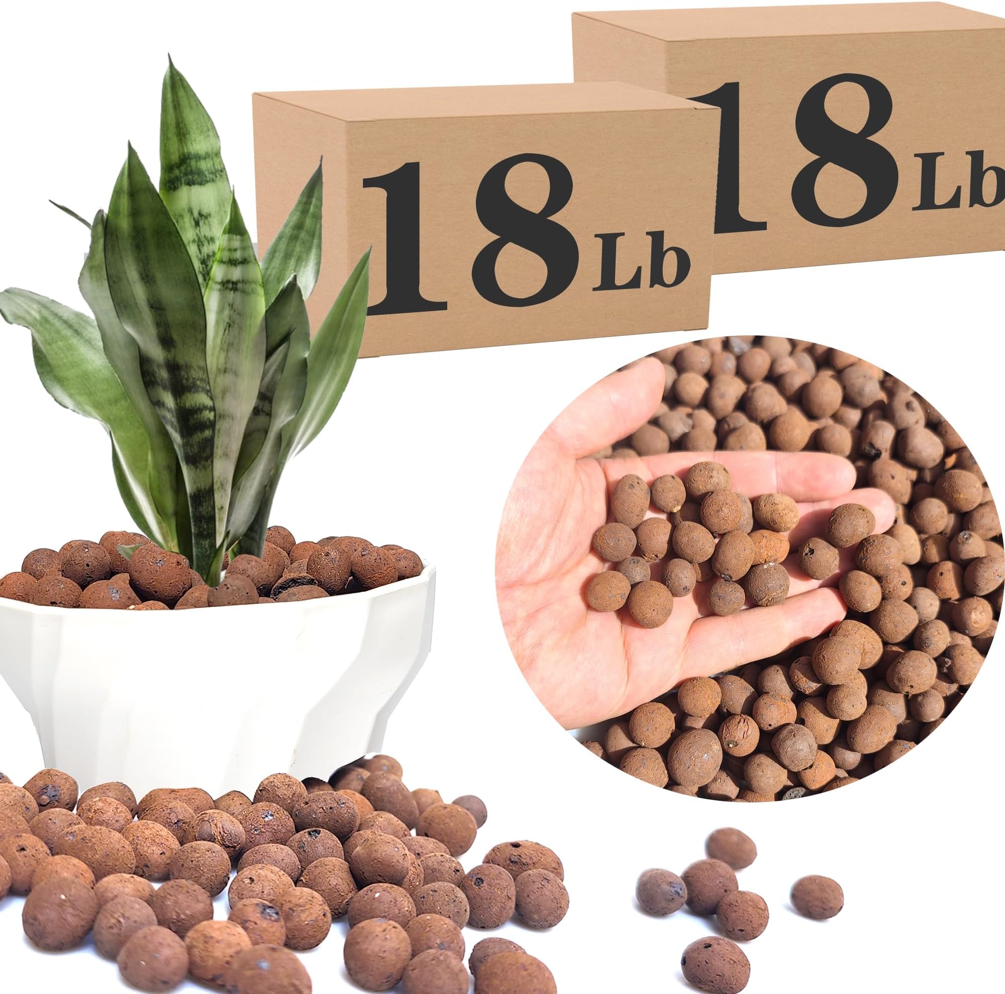 Amazon.com : Clay Pebbles Hydroponic Rocks Organic Ceramsite Grow Media ...