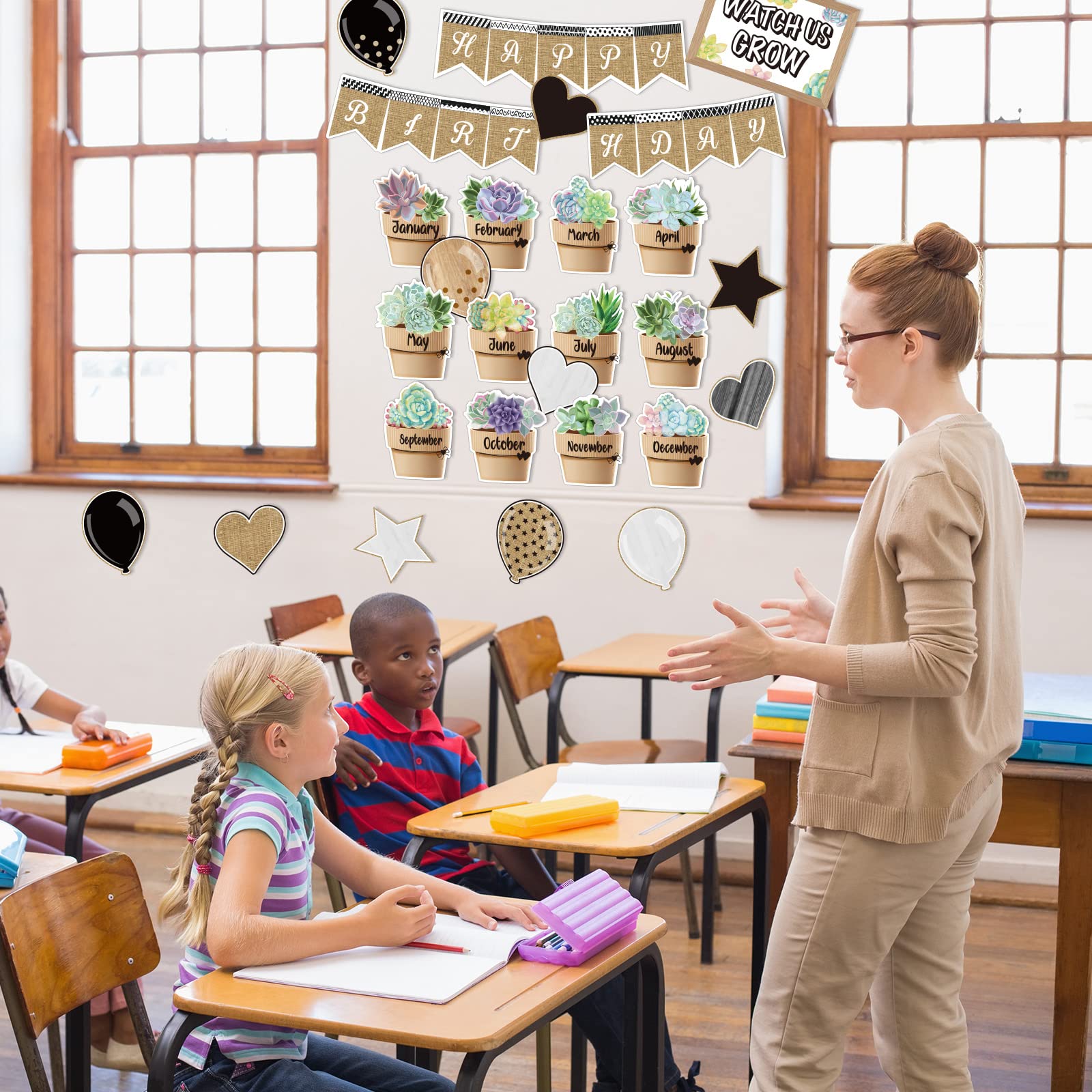 Classroom Birthday Chart Laminated Happy Birthday Chart Classroom Decor ...