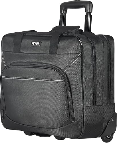 Amazon.com: VEVOR 15.6 Inch Rolling Laptop Bag, Wheeled Briefcase ...