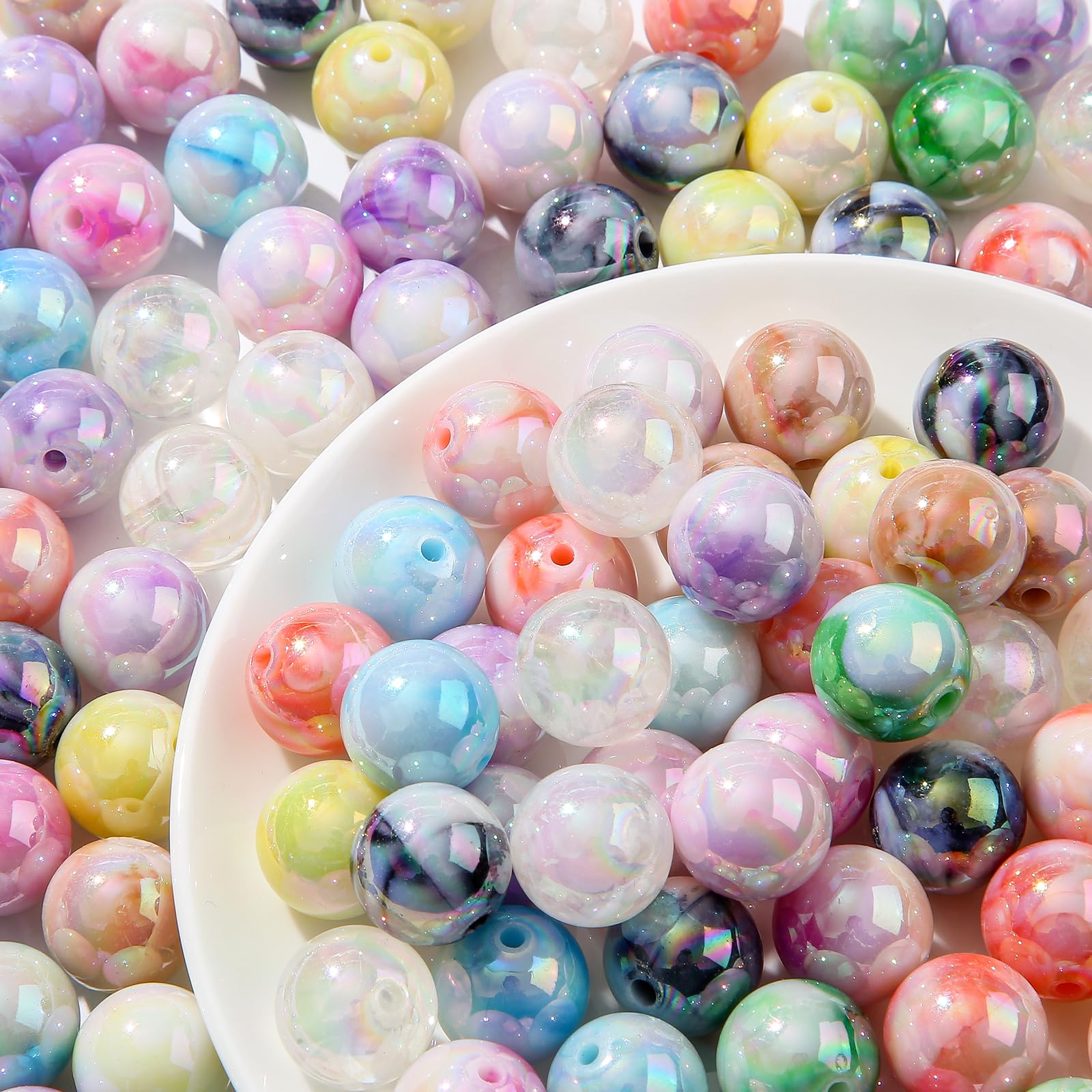 Amazon.com: ANCADN 16mm Acrylic Beads Multicolor Beads Pen Beads ...