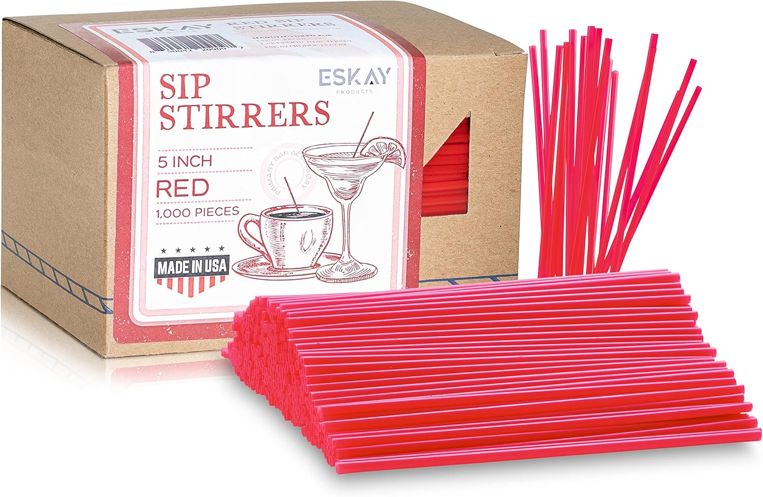 Amazon.com: 1000 Plastic Coffee Stirrers, 5-Inch Cocktail Straws and ...