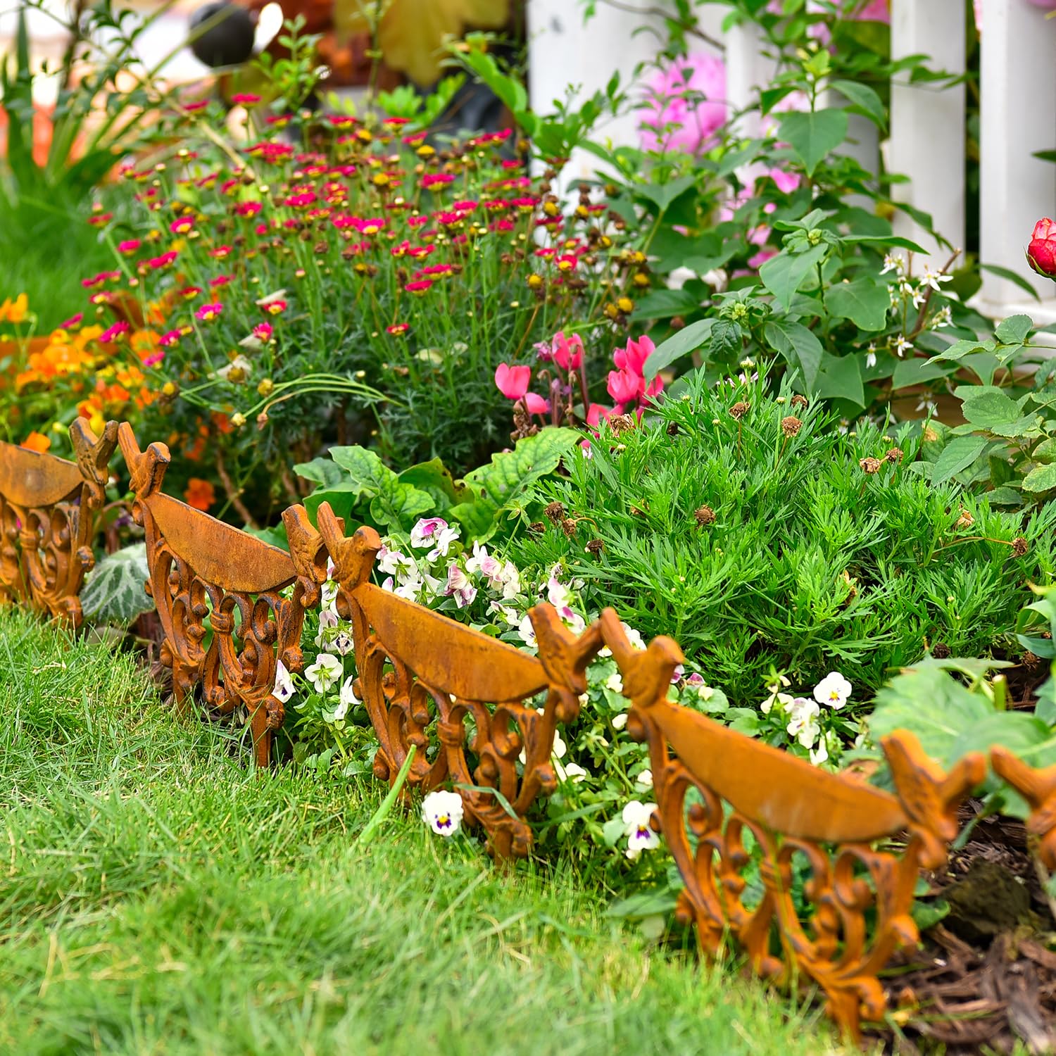 Amazon Wrought Iron Garden Edging Amazon.com : Sungmor Decorative Cast