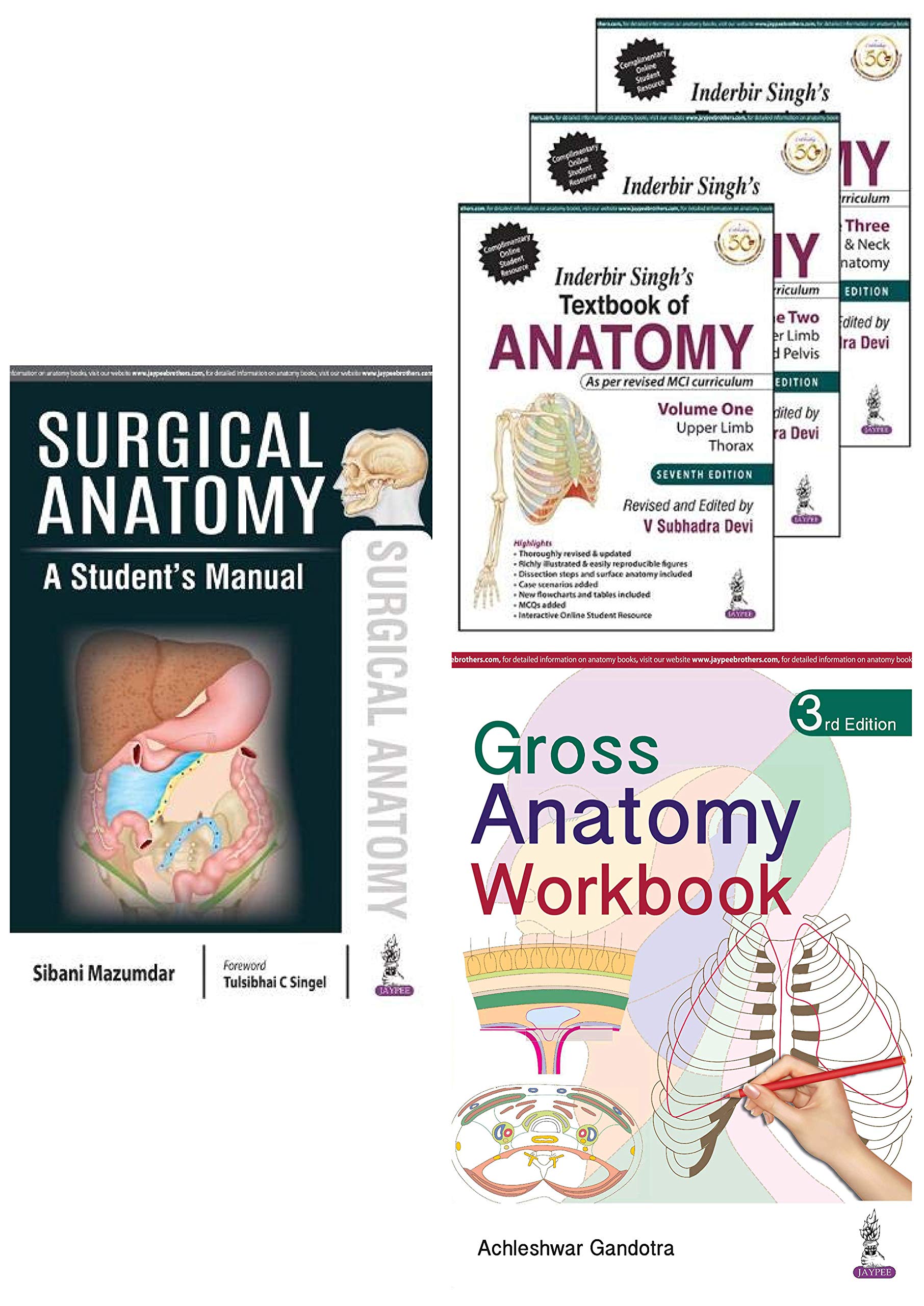 Anatomy Combo Inderbir Singhs Textbook Of Anatomy 3 Volume Set ...