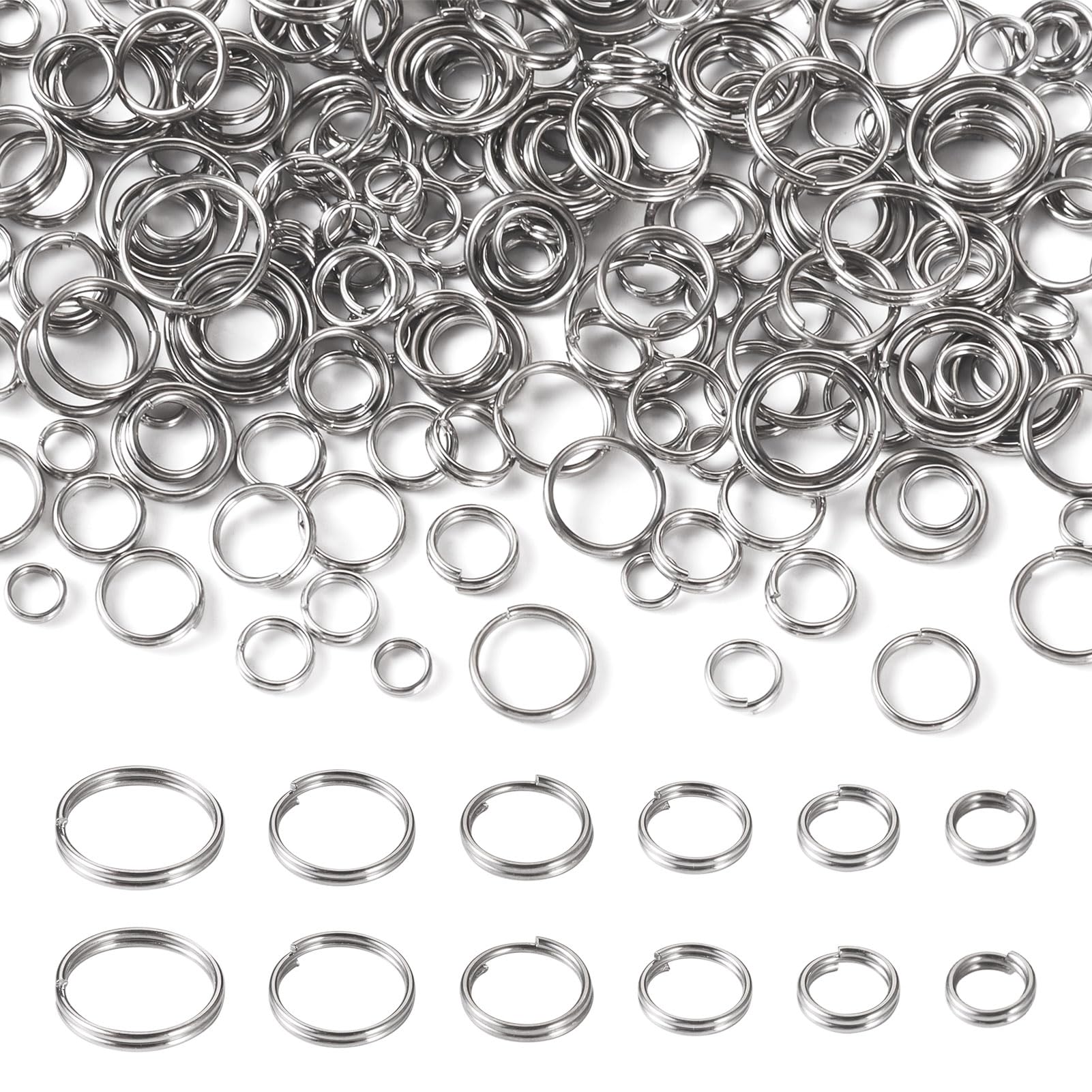 Amazon.com: Cheriswelry 600pcs 4mm 5mm 6mm 7mm 8mm 10mm Stainless Steel ...