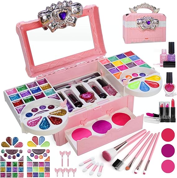 Amazon.com: Kids Makeup Kit for Girl - 71 Pcs Washable Makeup Set Toy ...