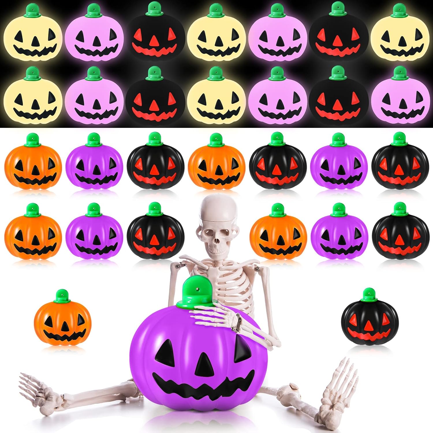 Amazon.com: Leitee 42 Pack Halloween Pumpkin Stress Balls Bulk ...