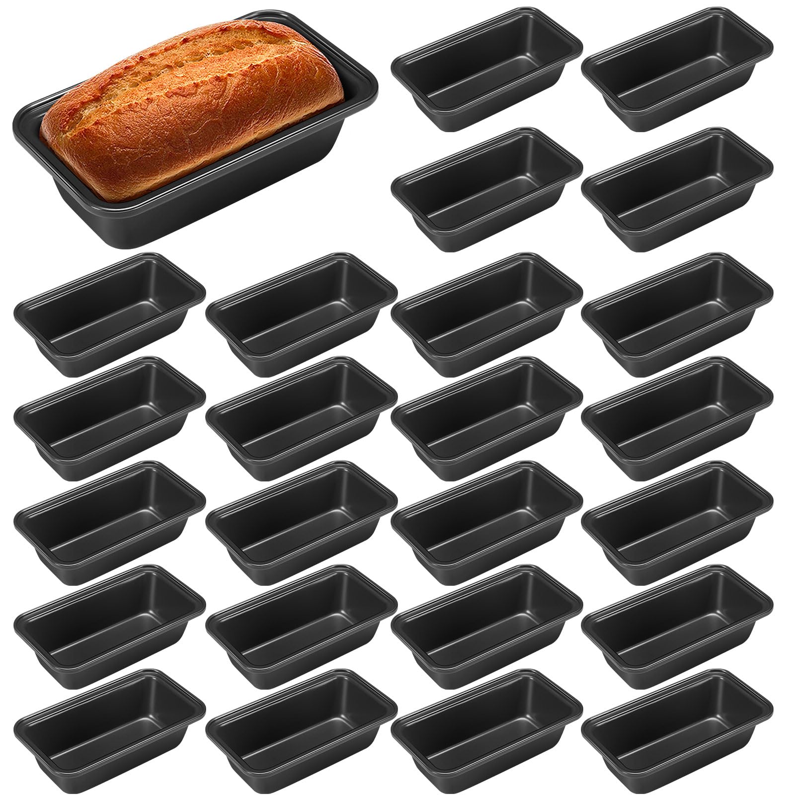 Amazon.com: Uiifan 24 Pcs Mini Loaf Pan for Baking Bread Non Stick ...