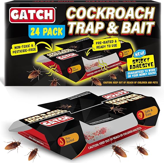 Amazon.com : GATCH Roach Traps Indoor (24 Pack), Sticky Baited ...