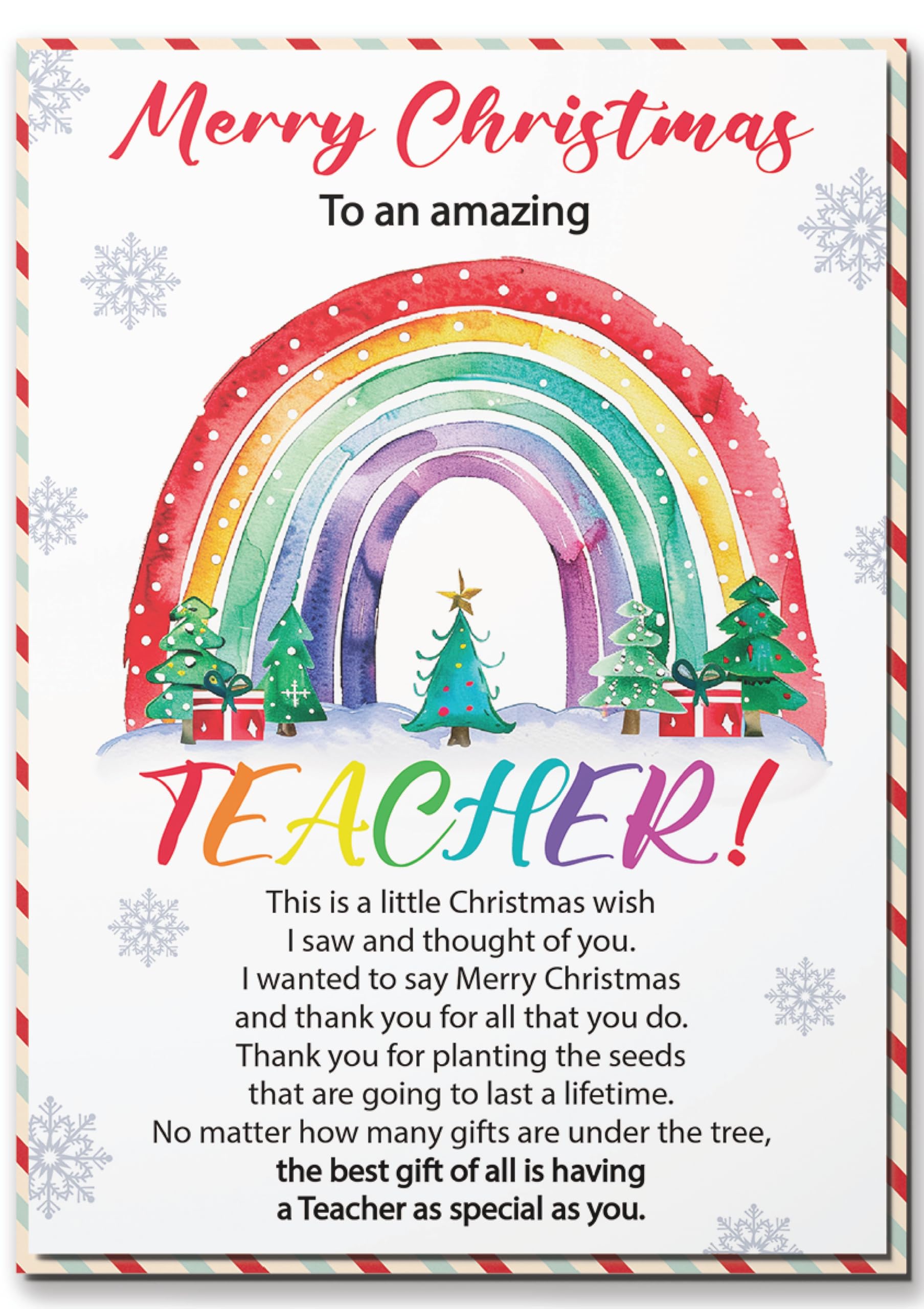 Amazon.com : BlinkWishes Christmas Card for Teacher, Teacher Christmas ...