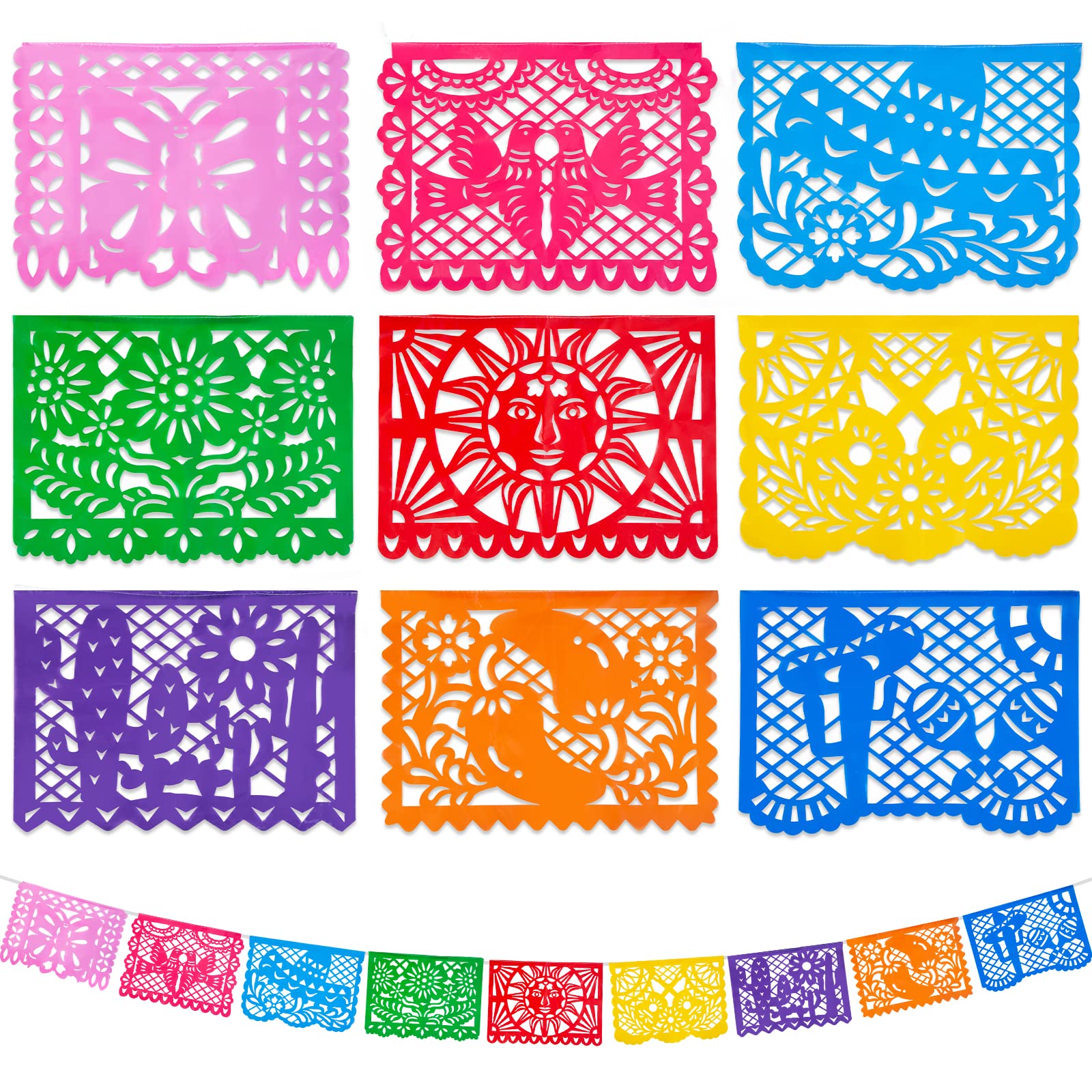 Buy DomeStar Mexican Party Banner, 18Ft Plastic Fiesta Banner Papel ...