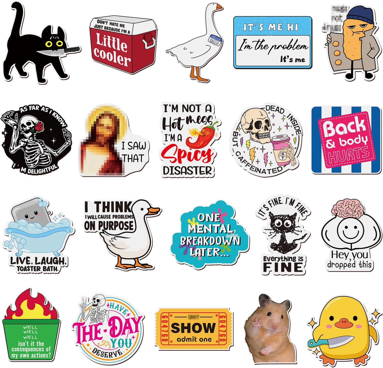 Amazon.com: Ceenna 20 Pcs Funny Fridge Magnets Reusable Cute Animals ...