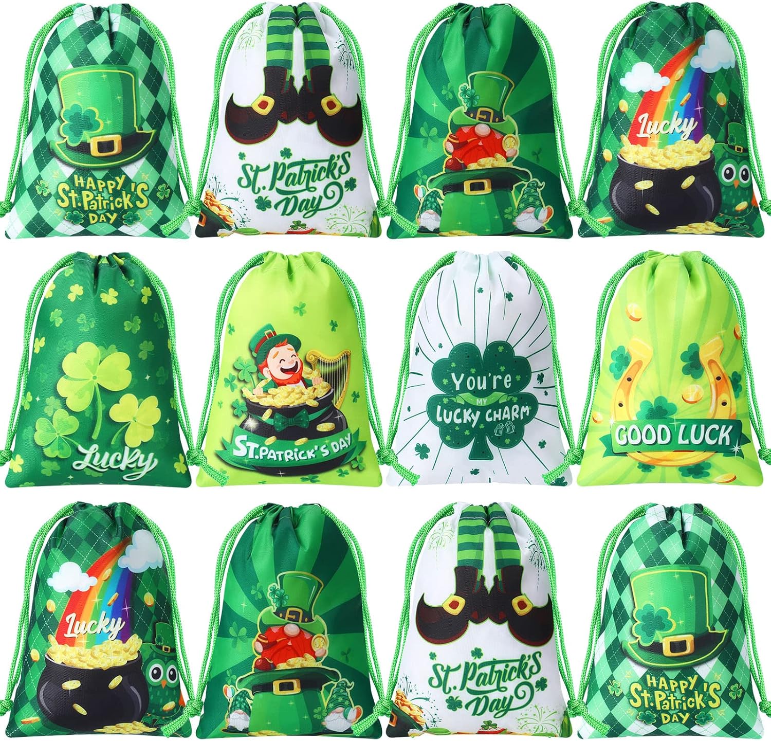 Amazon.com: Honoson 24 Pieces St Patrick's Day Party Favor Bags St ...