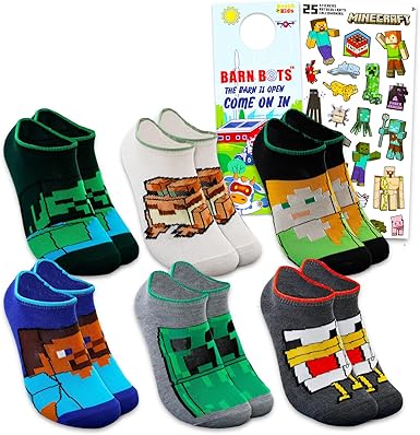 Amazon.com: Minecraft Socks Set - Minecraft Accessories Bundle with 6 ...