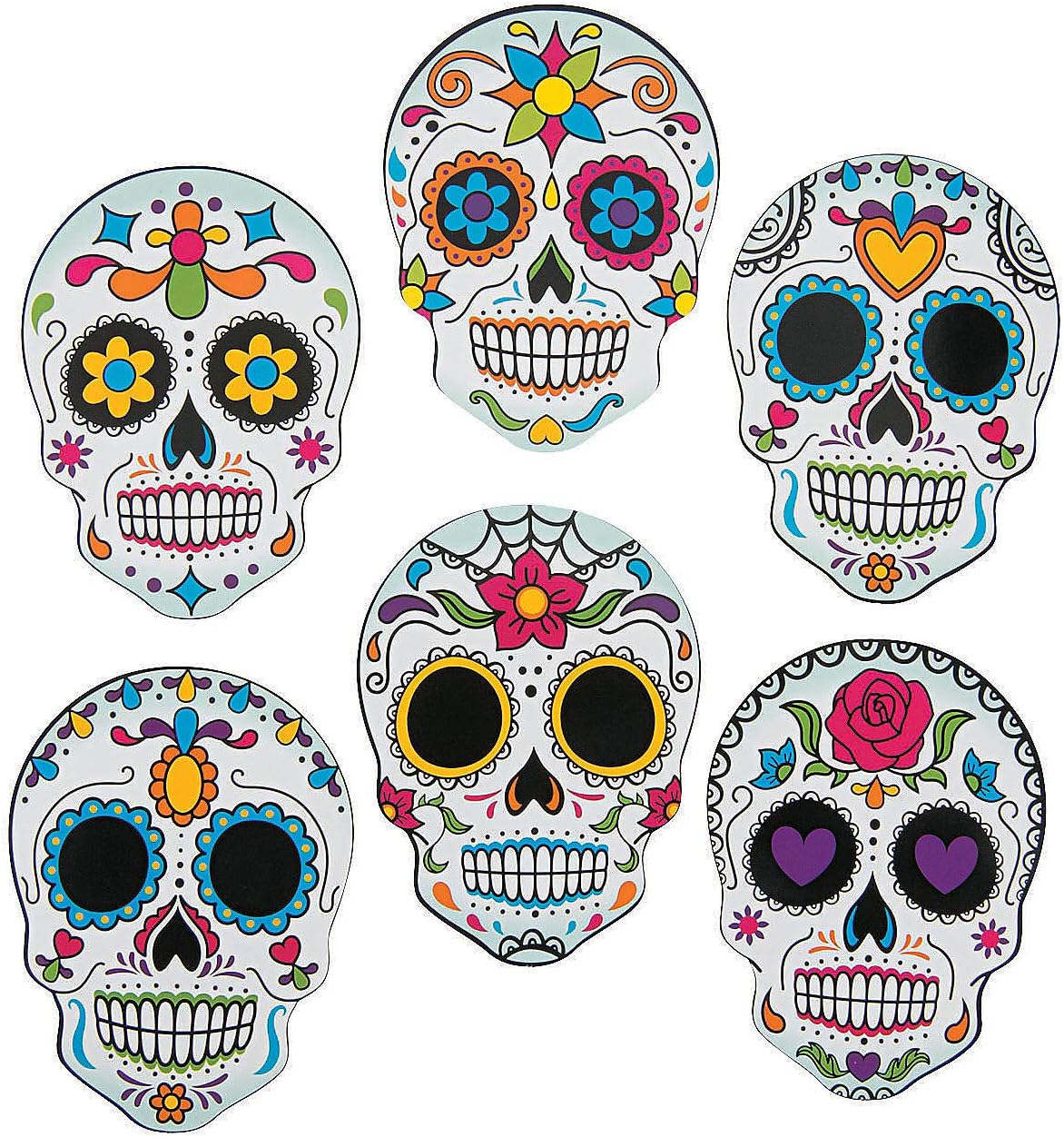Amazon.com: 24 Pieces Day of The Dead Photo Booth Props Día de Los ...