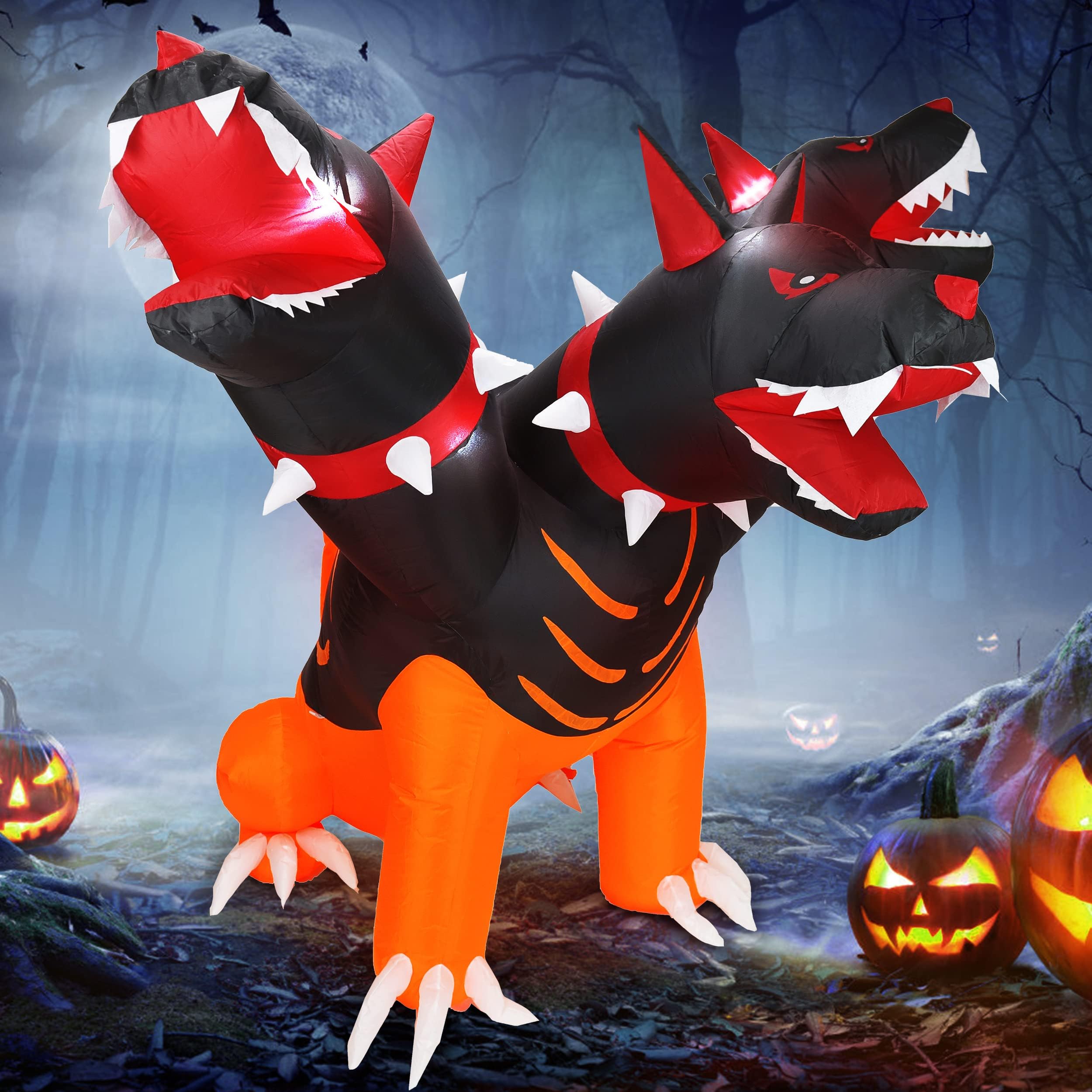 Amazon.com: DearSun 6FT Halloween Inflatable Fierce Cerberus with Build ...
