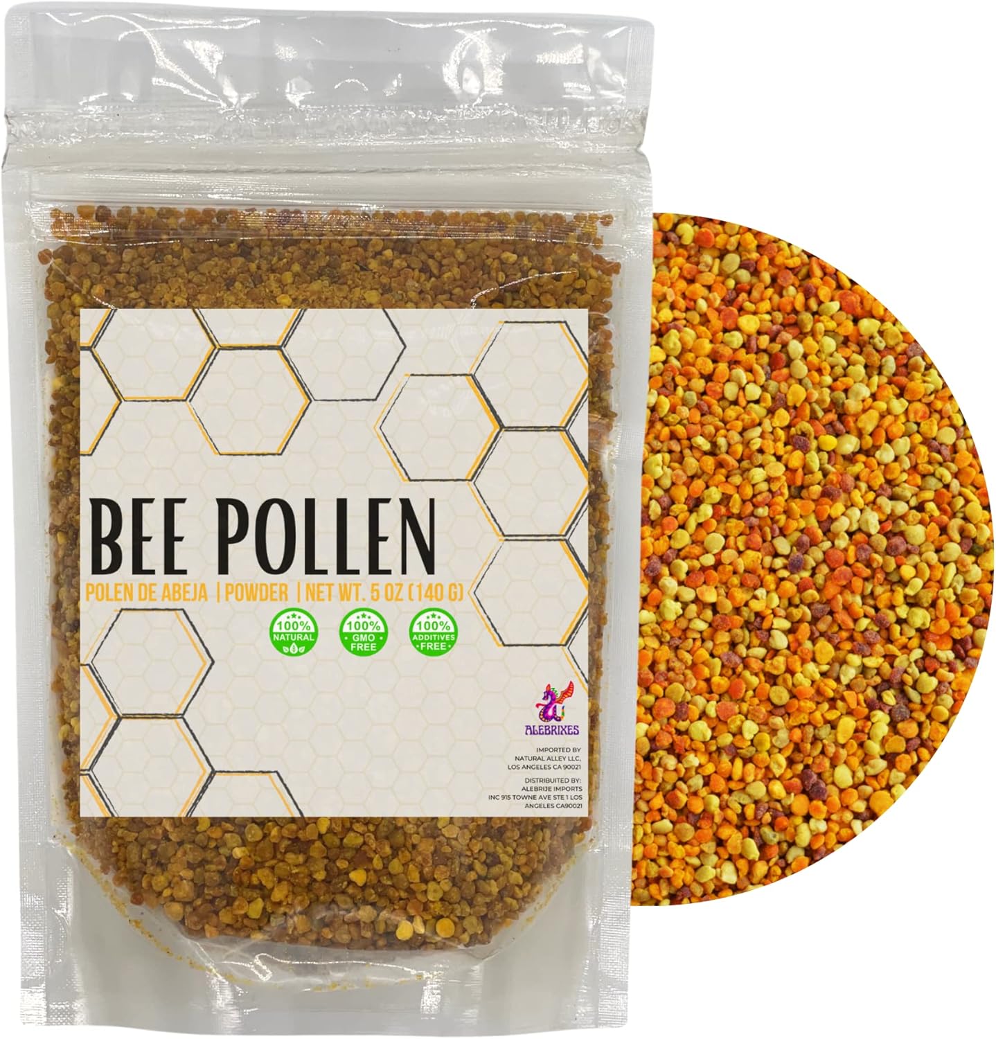 Amazon.com: ALEBRIXES | Pure Bee Pollen 5oz (140g)| 100% Bee Pollen ...