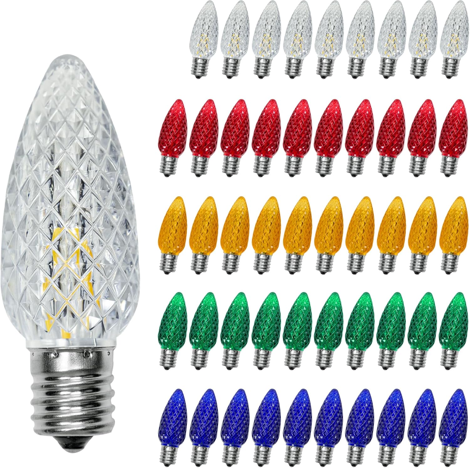 Kiraralite 50 Pack C9 Led Christmas Lights Bulb, C9 Replacement LED ...