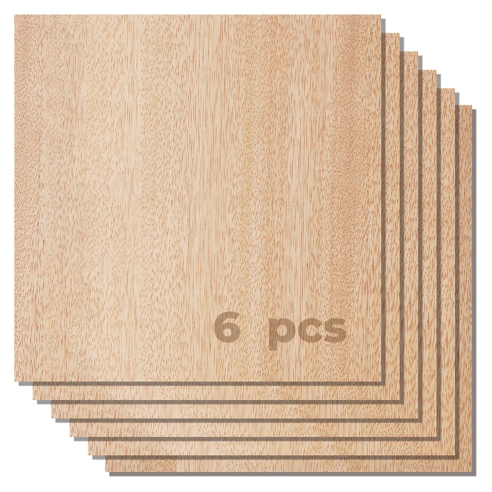 Snapklik.com : Terminalia Plywood 6 PCS, 1/8" Wood Sheets 12" X 12" For ...