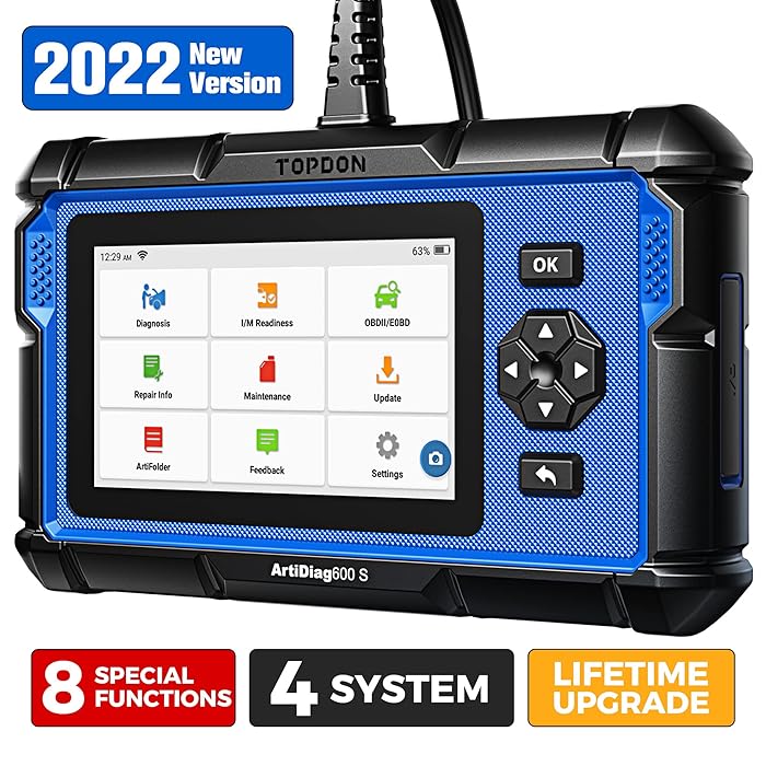 Buy TOPDON OBD2 Code Reader Scanner ArtiDiag600S, 8 Reset Service for ...