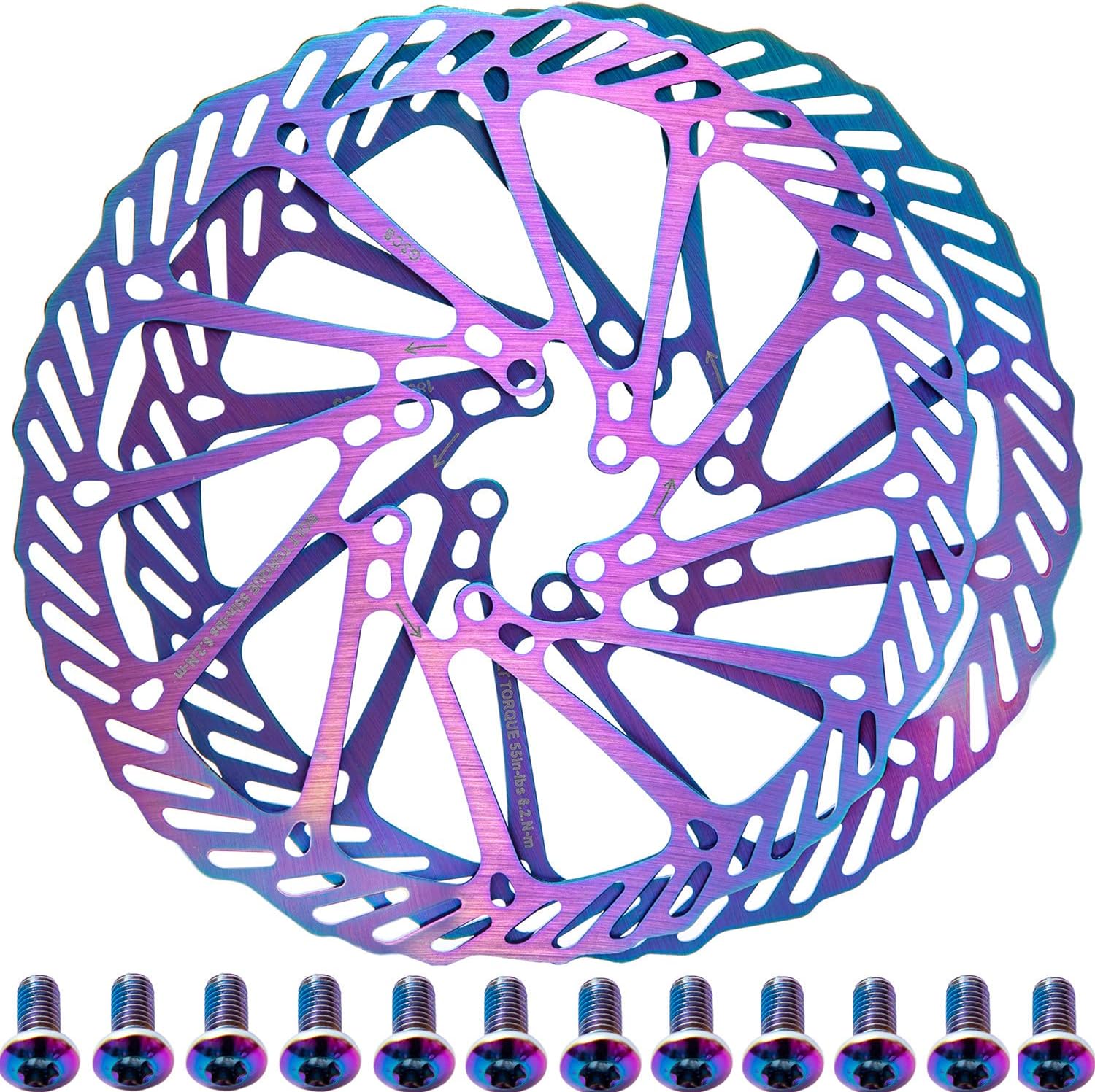 Amazon.com: 160mm Disc Brake Rotor with 6 Bolts,Stainless Steel Bicycle ...