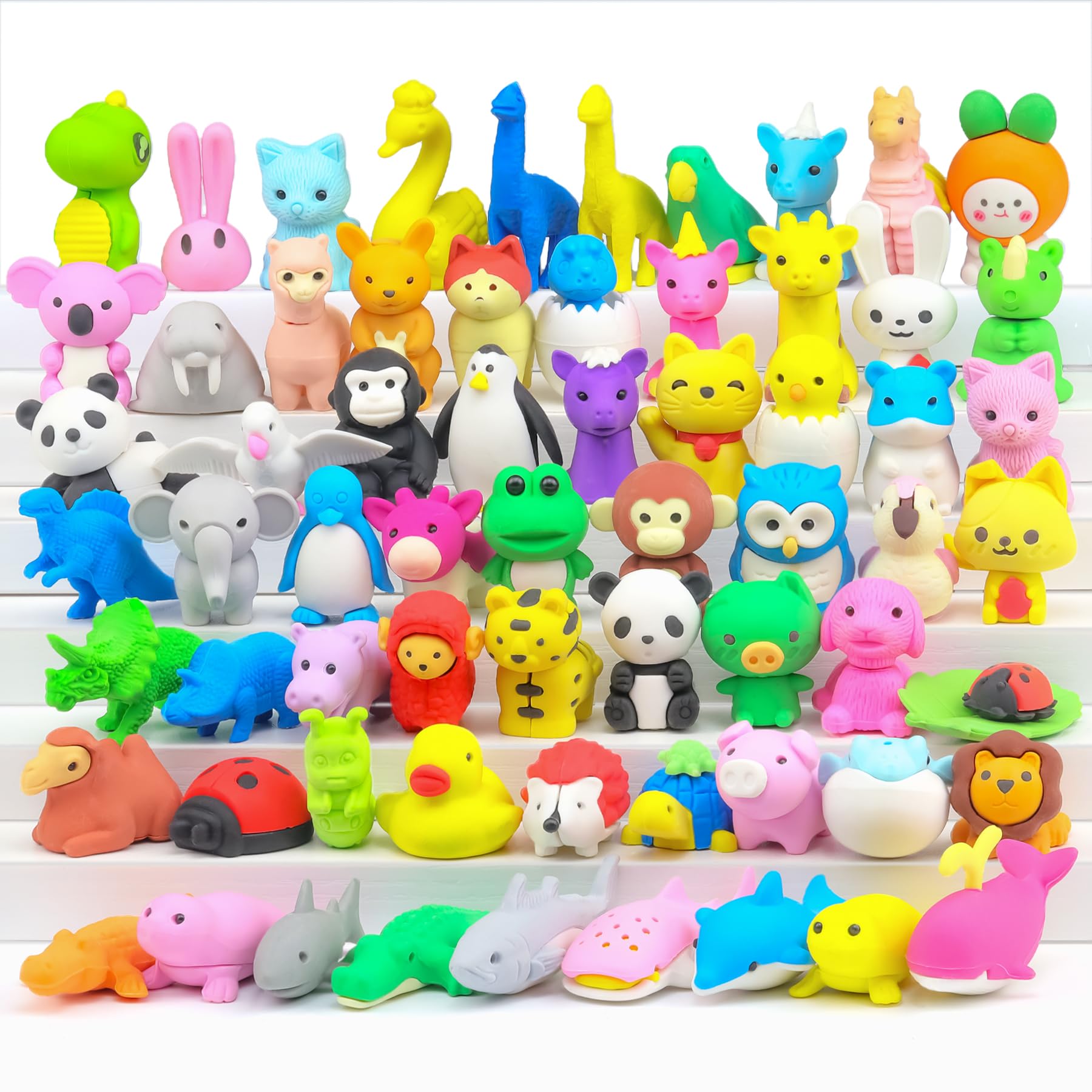Amazon.com: GOMIMEOR Animal Erasers for Kids 65 Pack Cute Mini Pencil ...