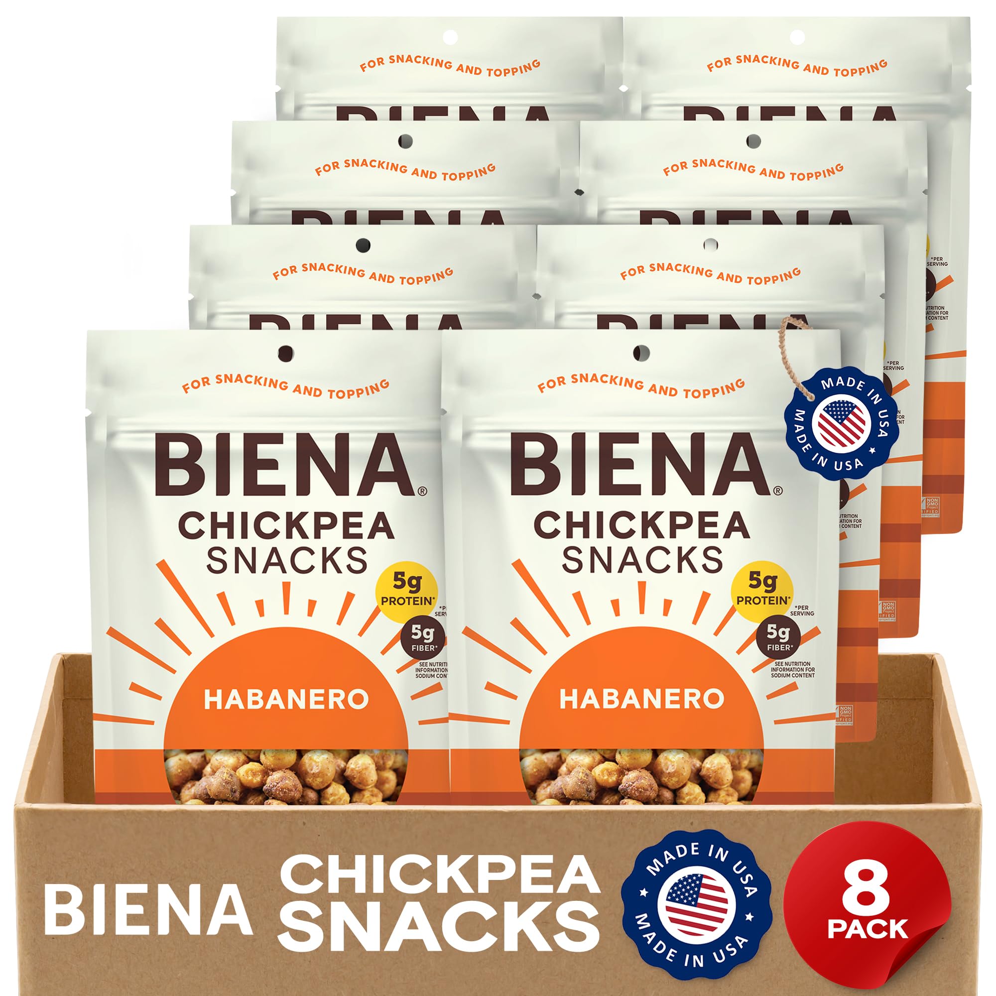 Amazon.com: BIENA Chickpea Snacks - Crunchy Roasted Chickpeas - High ...
