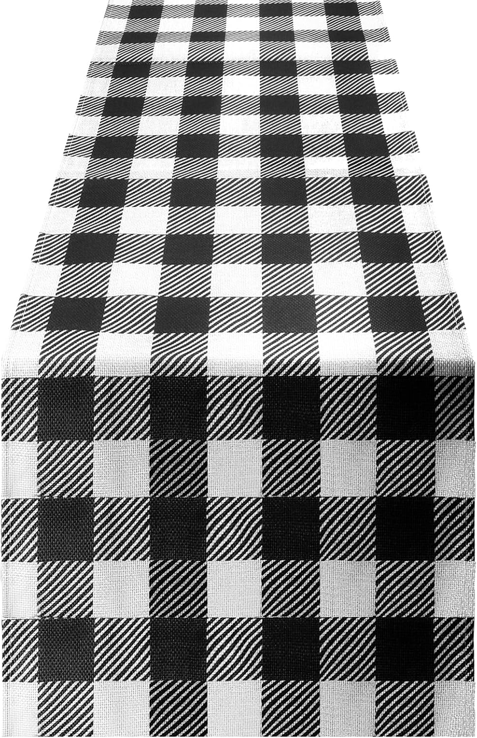 Amazon.com: Plaid Table Runner Checkered Table Runners Black and White ...