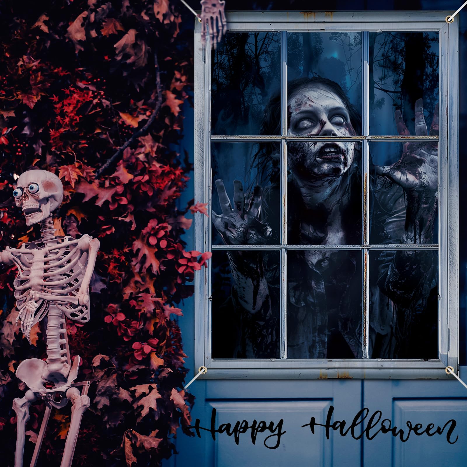 Snapklik.com : Hosuly 2 Pcs Halloween Scary Ghost Curtain Halloween ...